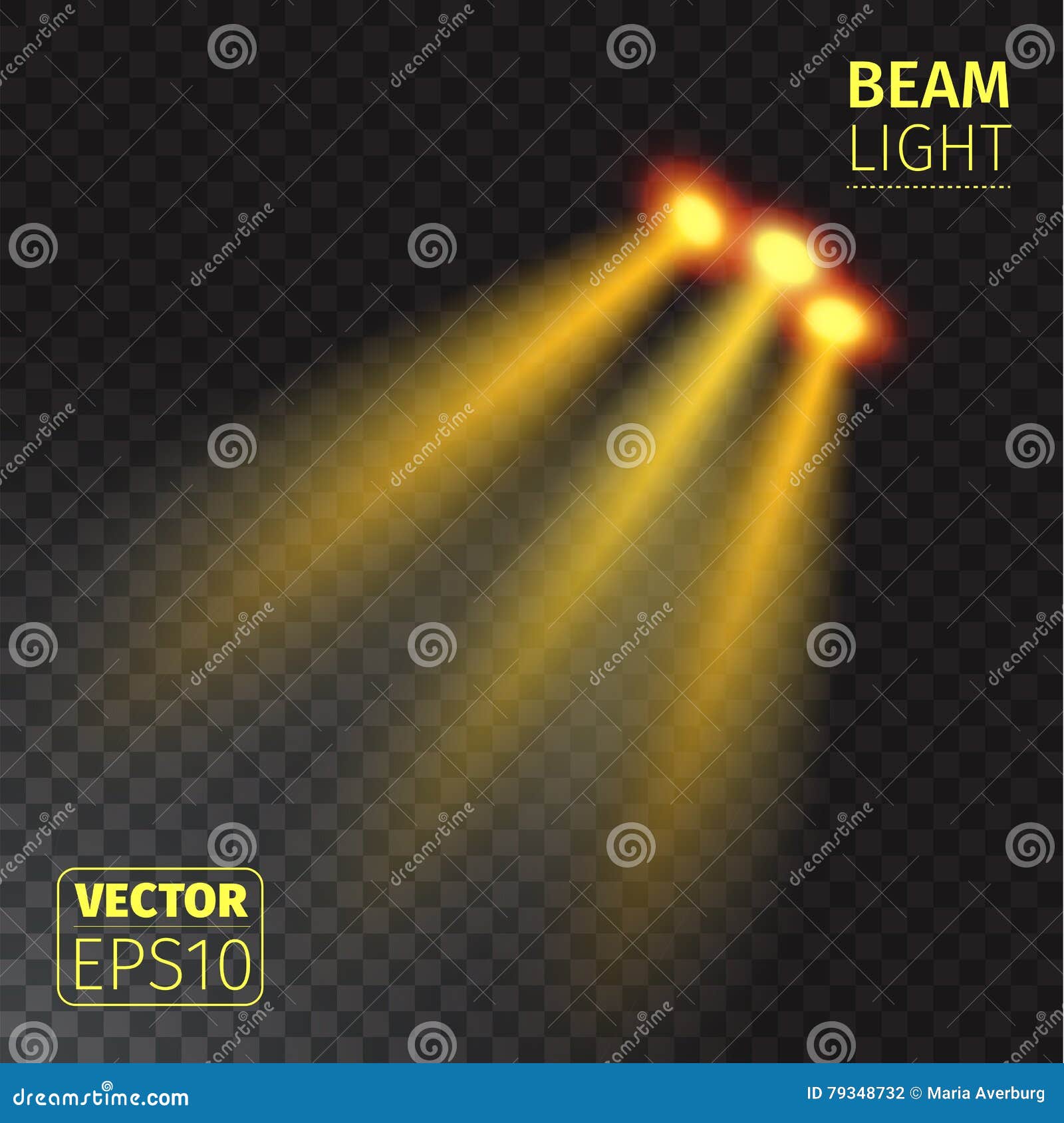 Realistic Beam Lights on Transparent Background. Stock Vector ...