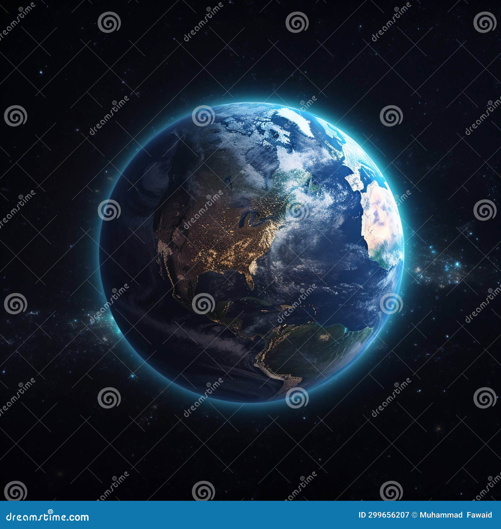 Realistic Beautiful Earth Background from View from the Space. Stock ...