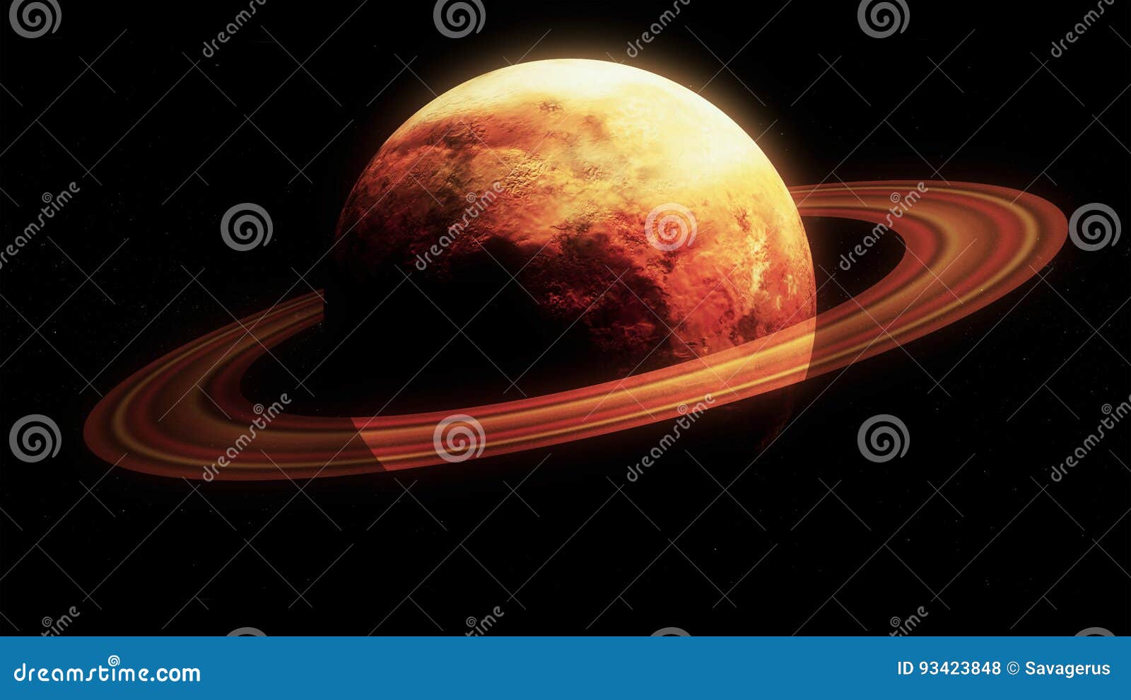 Realistic Beautiful Planet Saturn from Space. 3D Rendering Stock ...