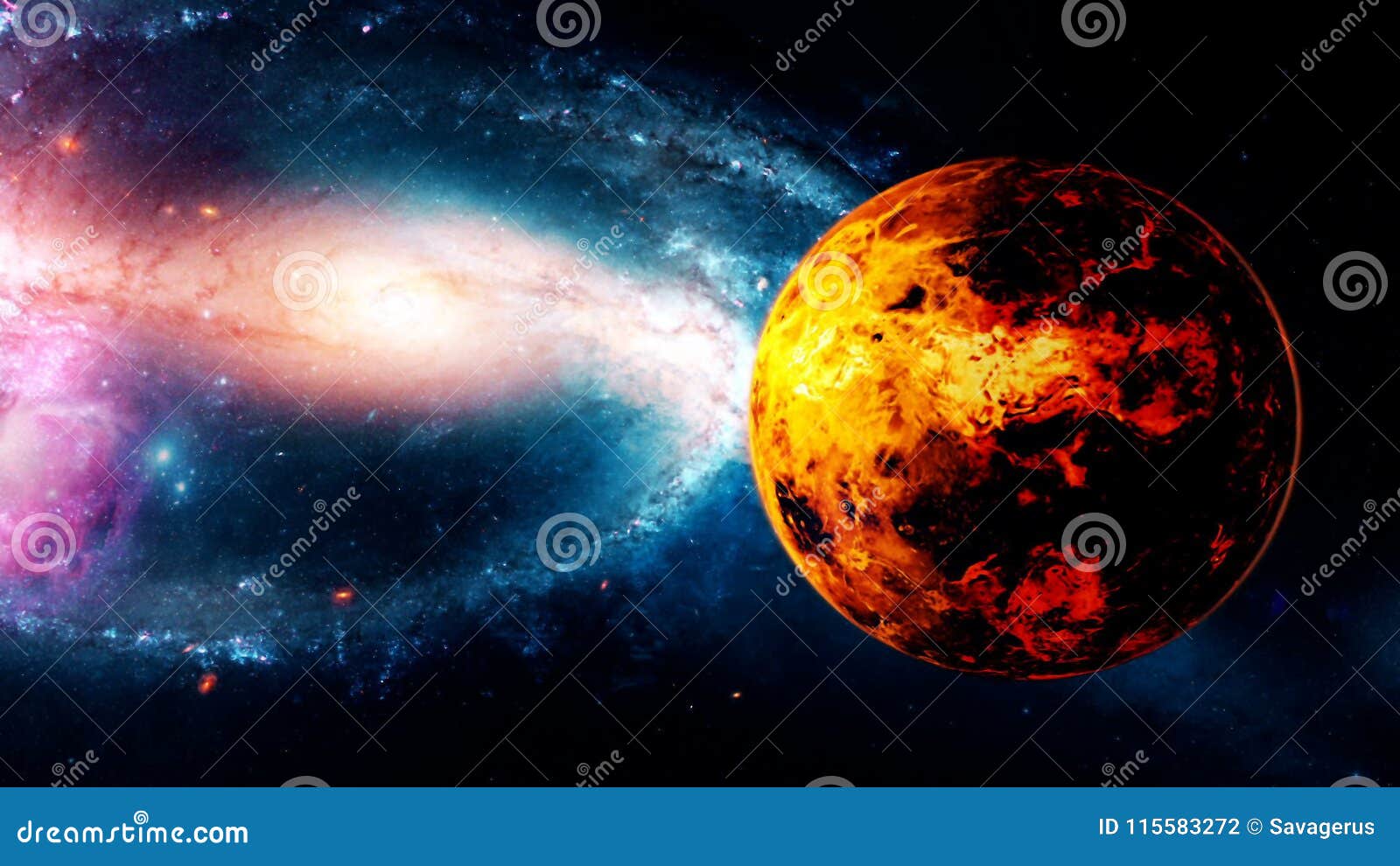 Realistic Beautiful Planet Venus from Deep Space 3D Rendering Stock ...