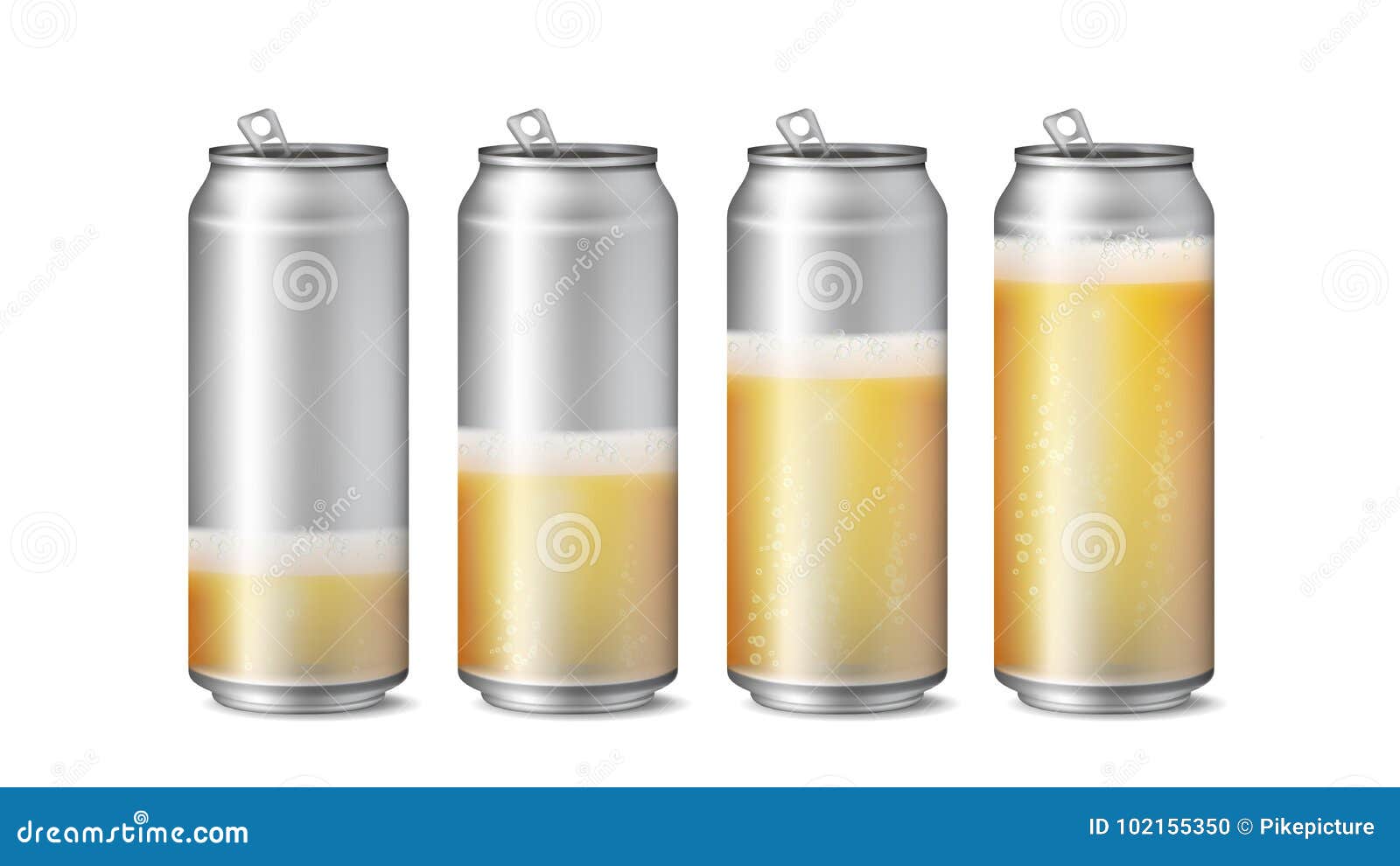 Realistic Beer Cans Mockup Vector. Beer Background Texture with Foam ...