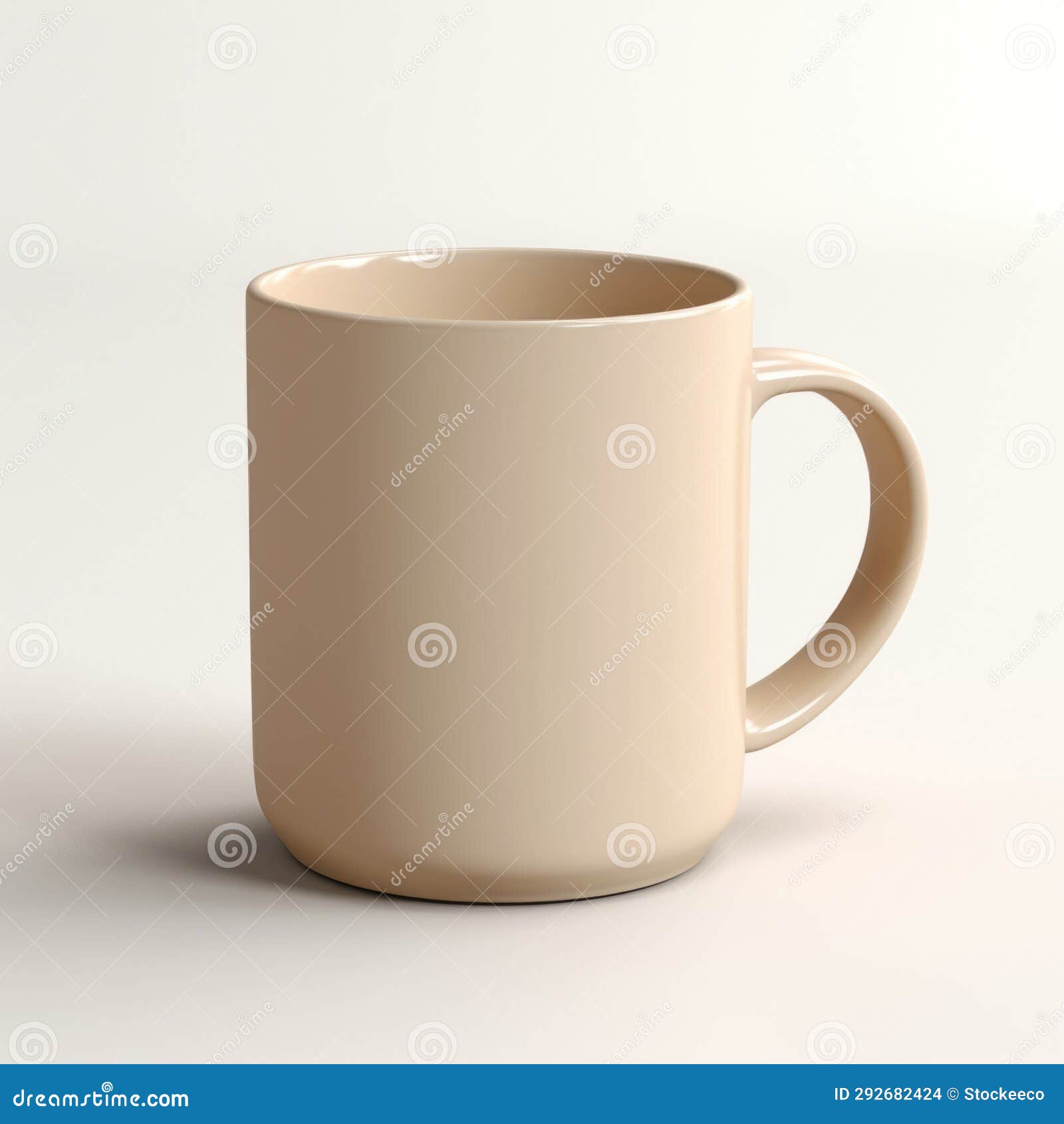 Realistic Beige Mug with Silky Finish - 3d Model Stock Illustration ...