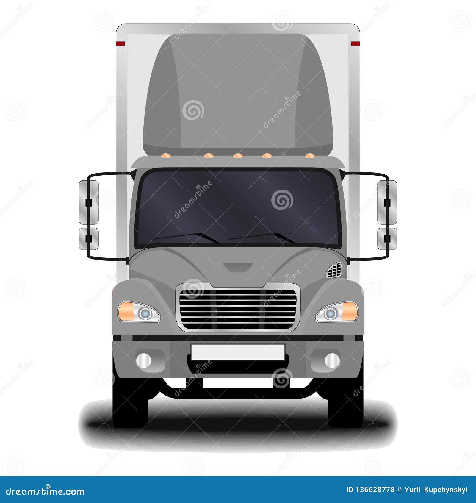 Realistic big truck stock vector. Illustration of shipping - 136628778