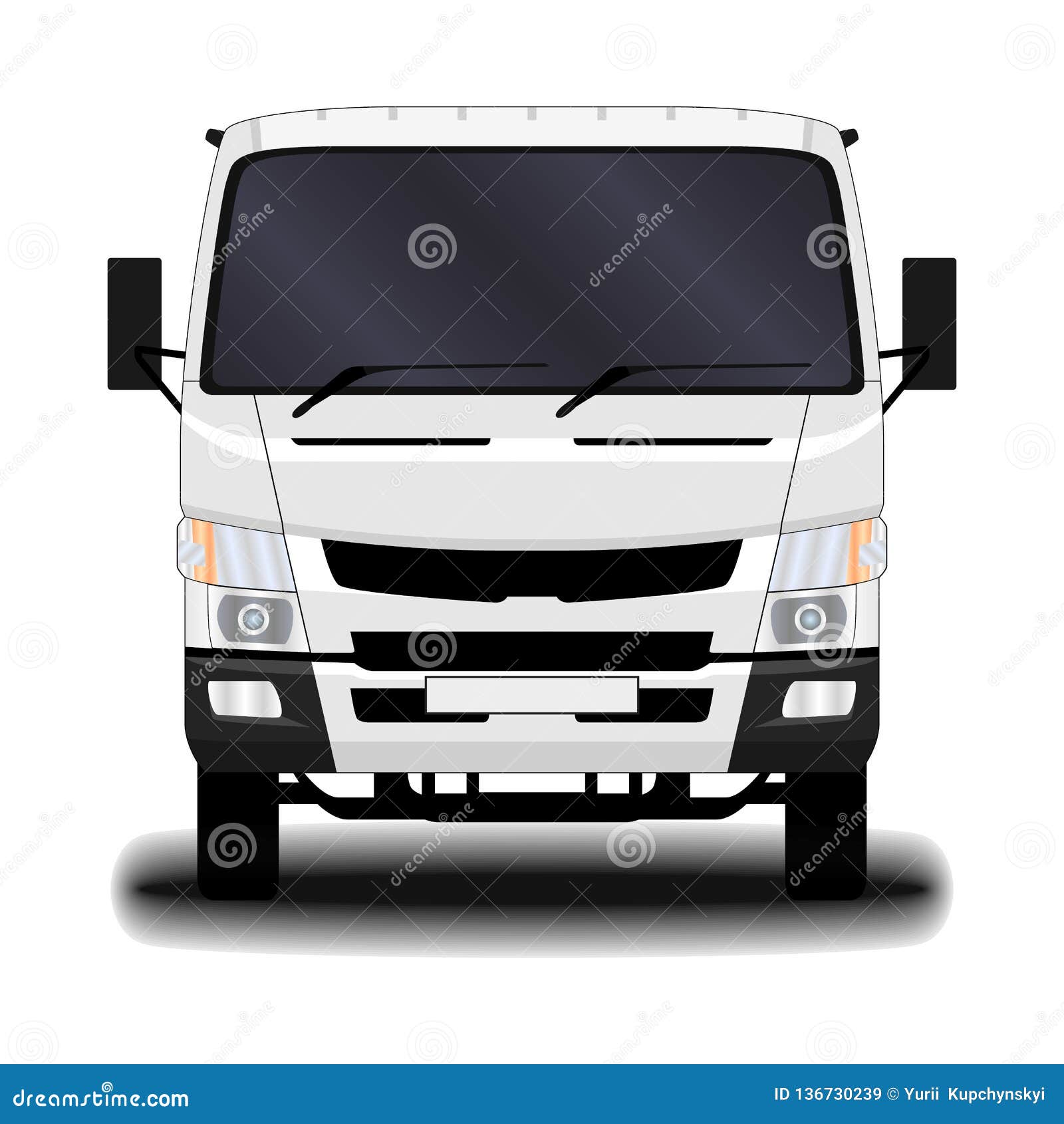 Realistic big truck stock vector. Illustration of isolated - 136730239