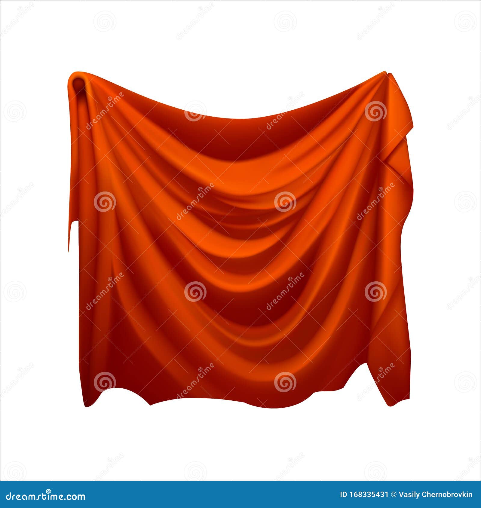 Realistic Red Cloth Isolated on White Background. Vector Illustration ...
