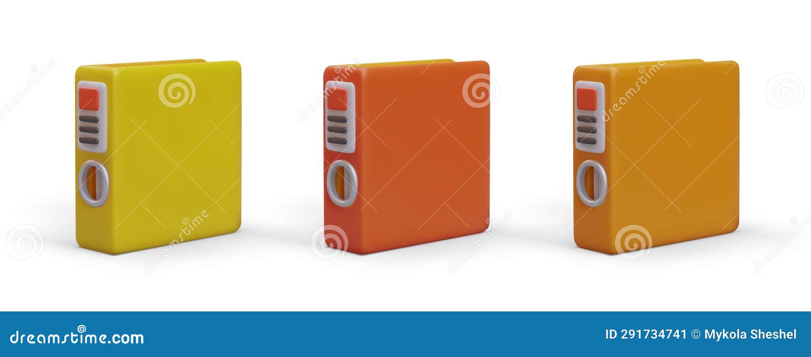 Realistic Binder Folder Ring for Storing Files. Set of Color Icons ...