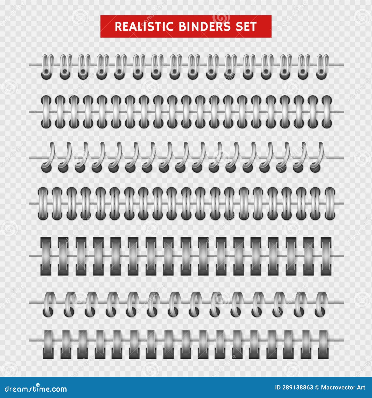 Realistic Binders Transparent Set Stock Vector - Illustration of ...