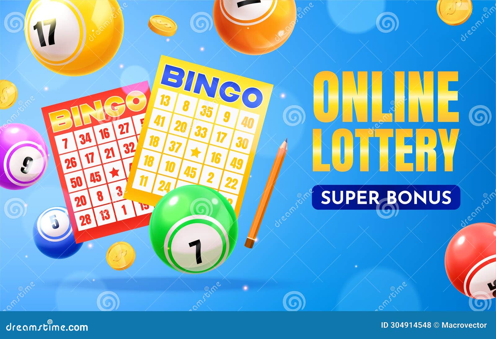 Realistic Bingo Advertising Composition Template Stock Illustration ...