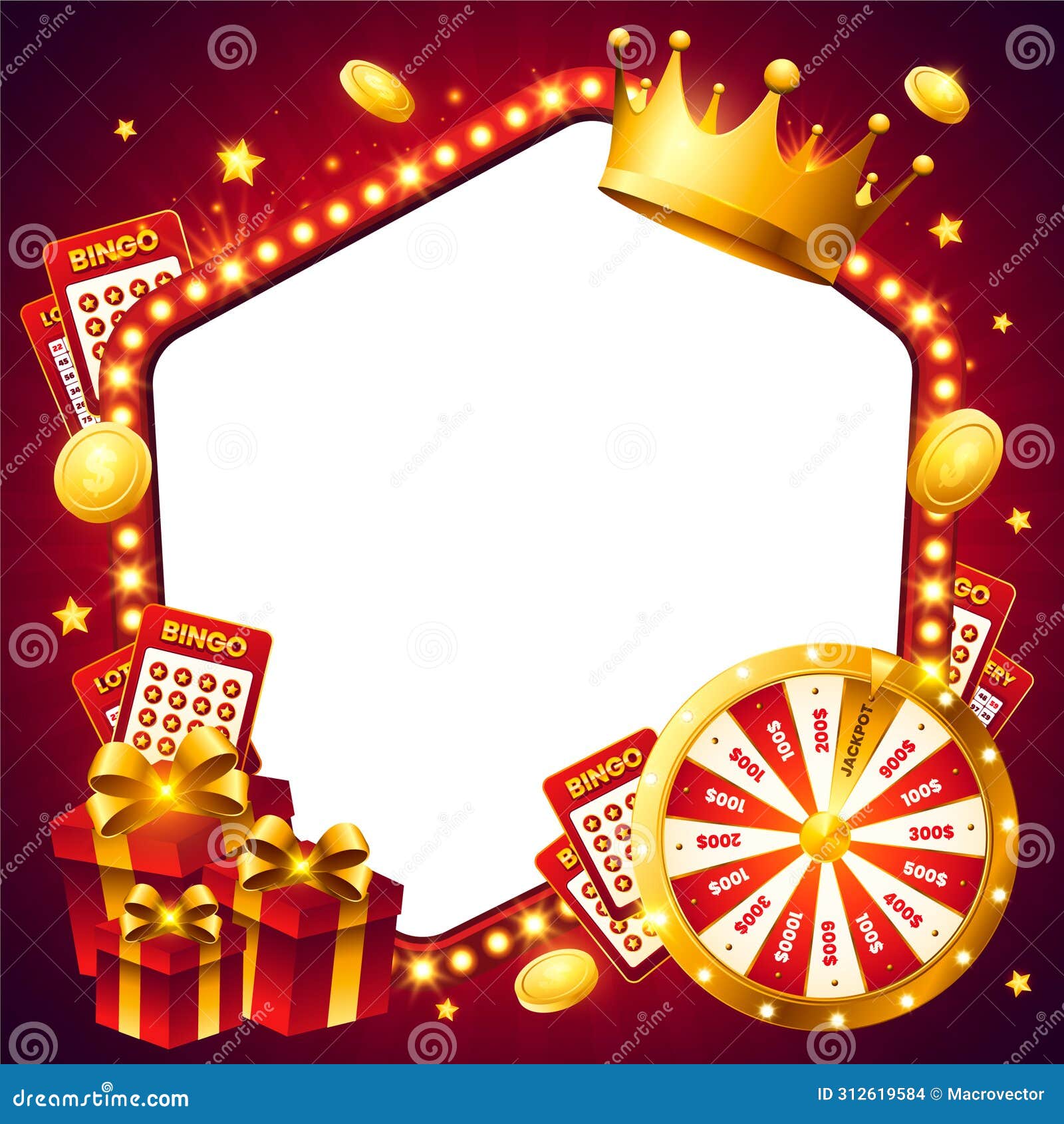Realistic bingo game frame stock illustration. Illustration of gamble ...