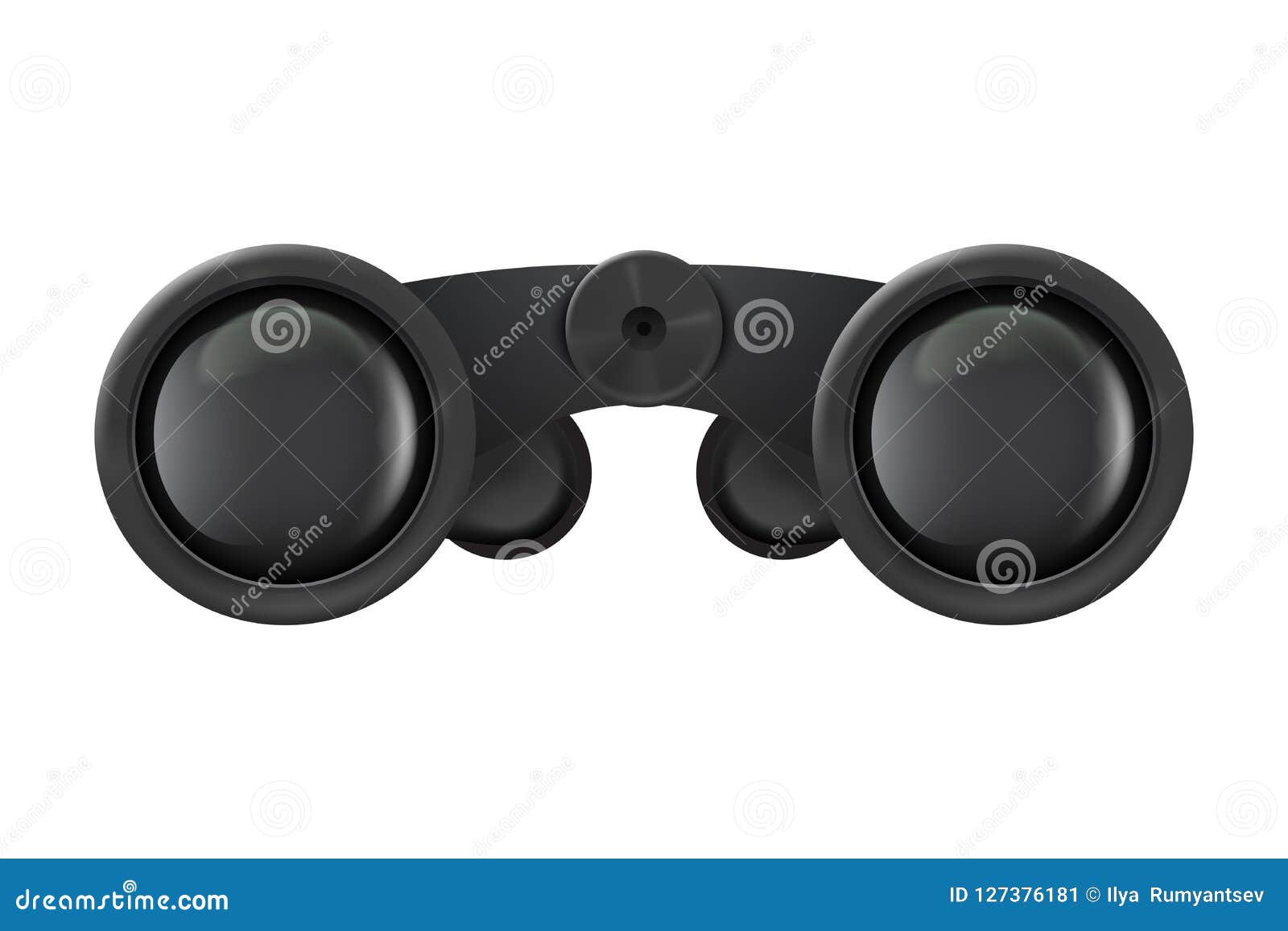 Realistic Binoculars, Front View, Isolated on White Stock Vector ...