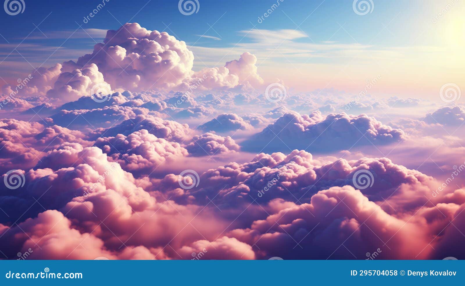 A Realistic Bird S Eye View of the Sky with Clouds. Beautiful Sun Rays ...