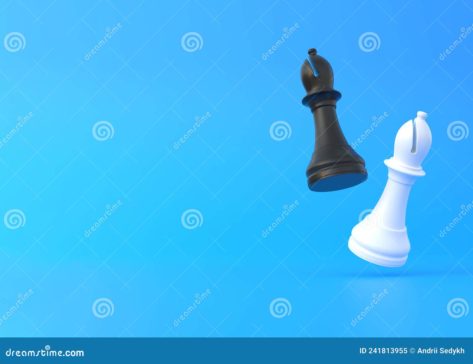 Realistic Bishop on Bright Blue Background with Copy Space Stock ...