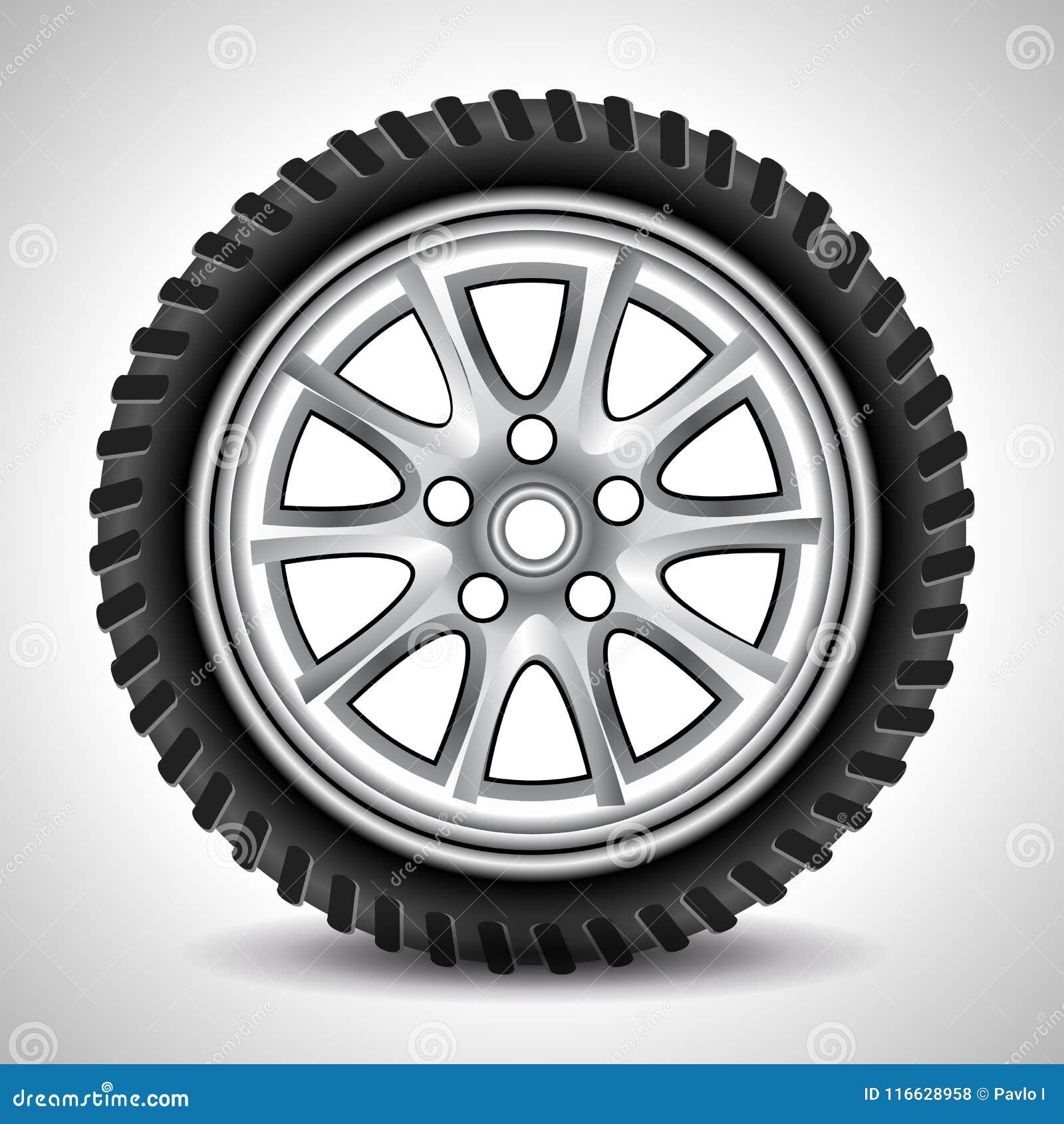 Realistic Black Auto Tire - Vector Stock Vector - Illustration of ...
