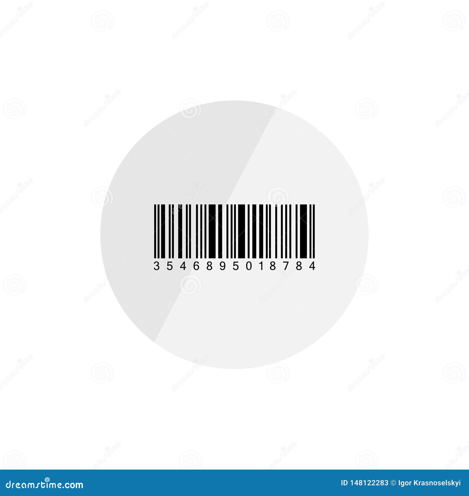 Realistic Black Barcode on Gray Circle. Barcode Vector Icon Stock ...