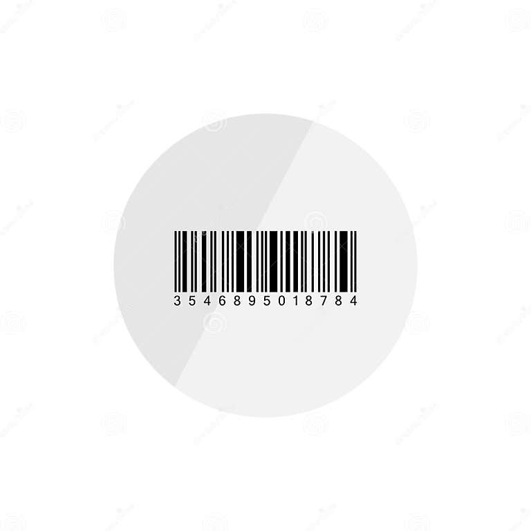 Realistic Black Barcode on Gray Circle. Barcode Vector Icon Stock ...