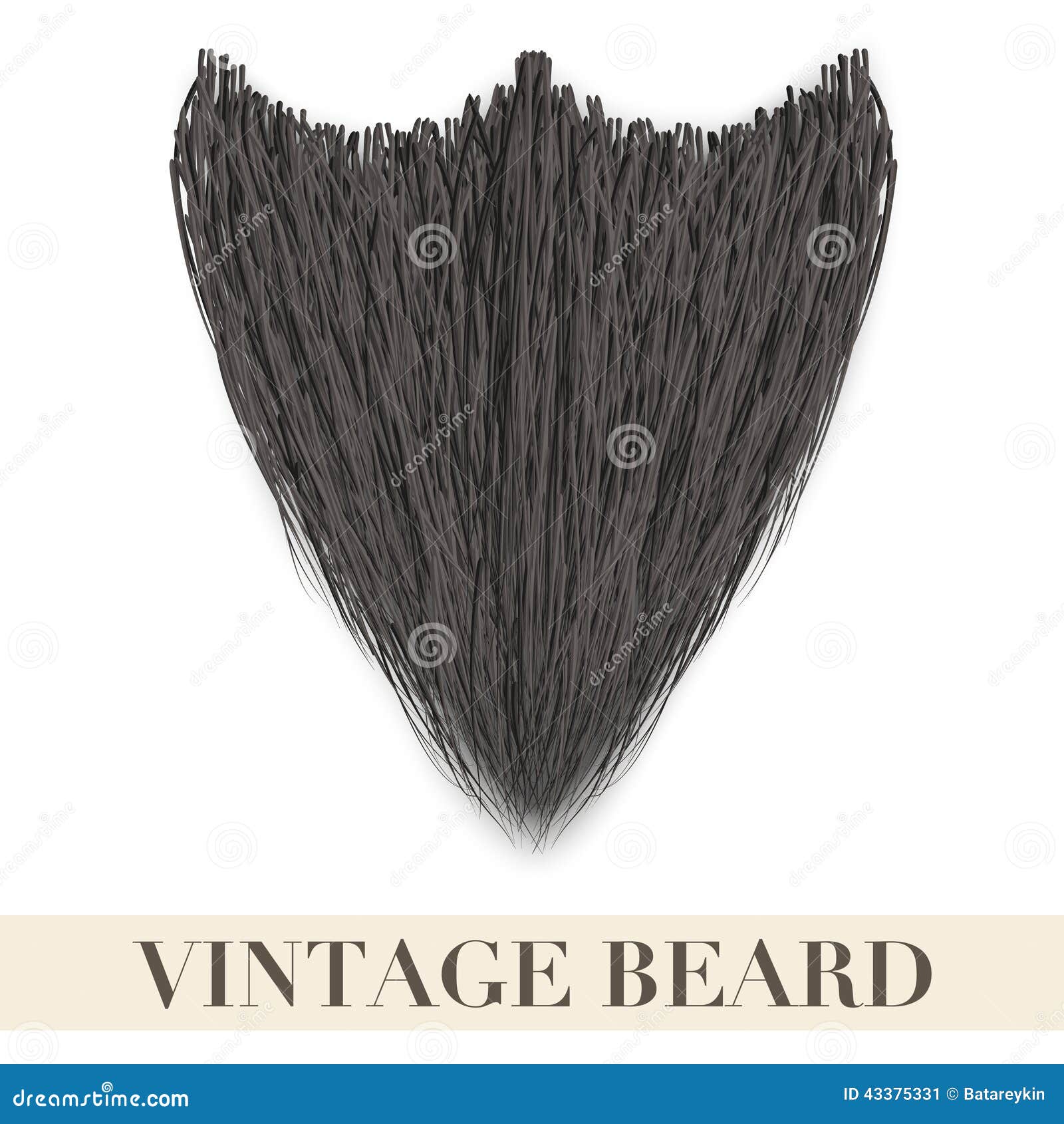 Realistic Black Beard. Vector Illustration. Stock Vector - Illustration ...