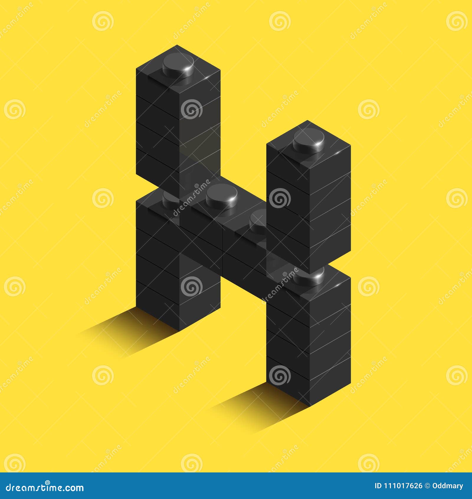 Realistic Black 3d Isometric Letter of the Alphabet from Constructor ...