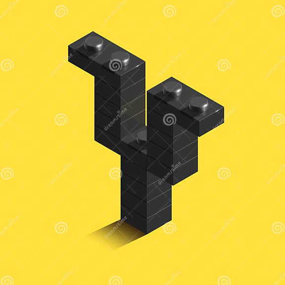 Realistic Black 3d Isometric Letter of the Alphabet from Constructor ...