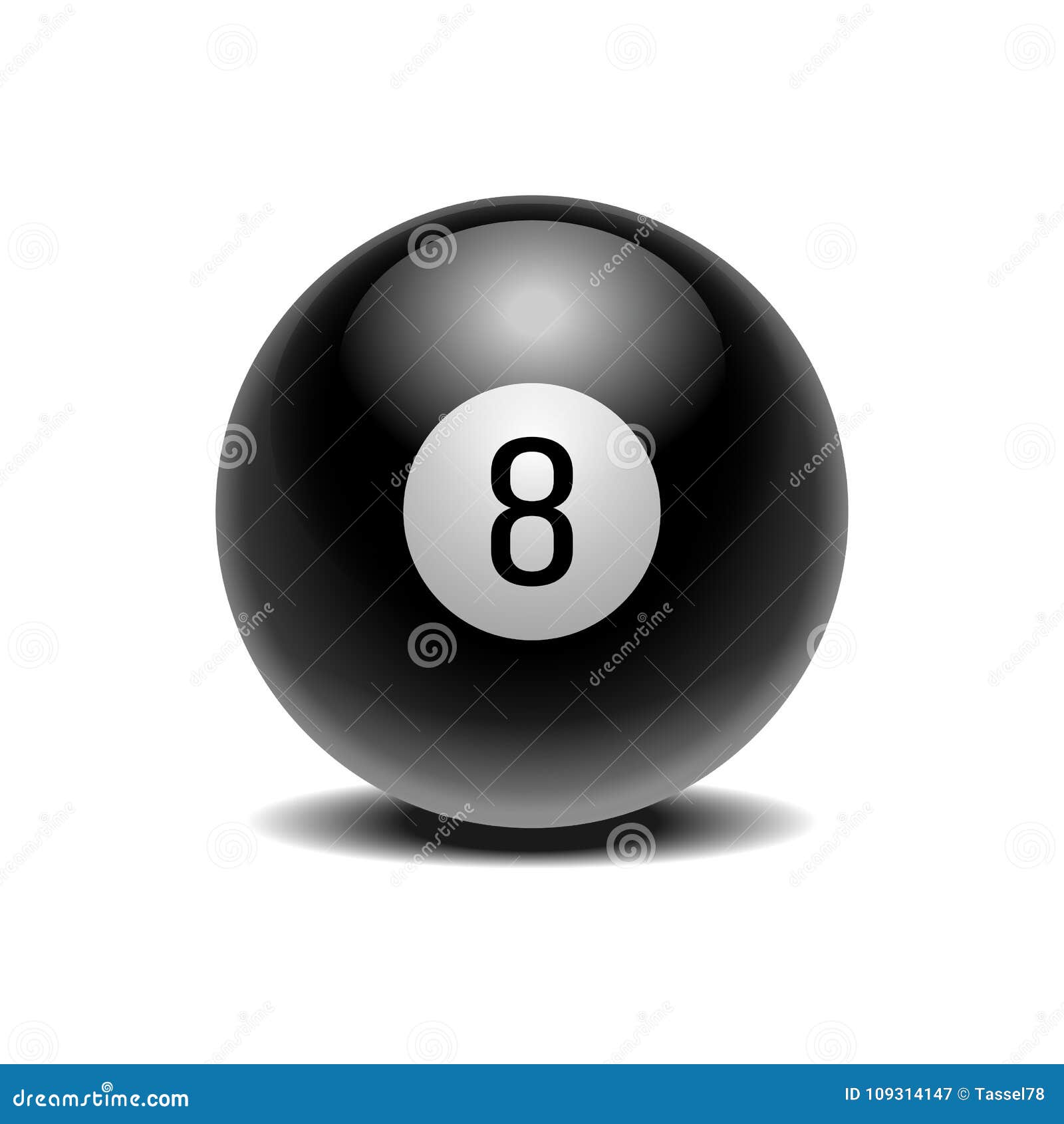 Realistic Black Eight Ball of Predictions Stock Vector - Illustration ...