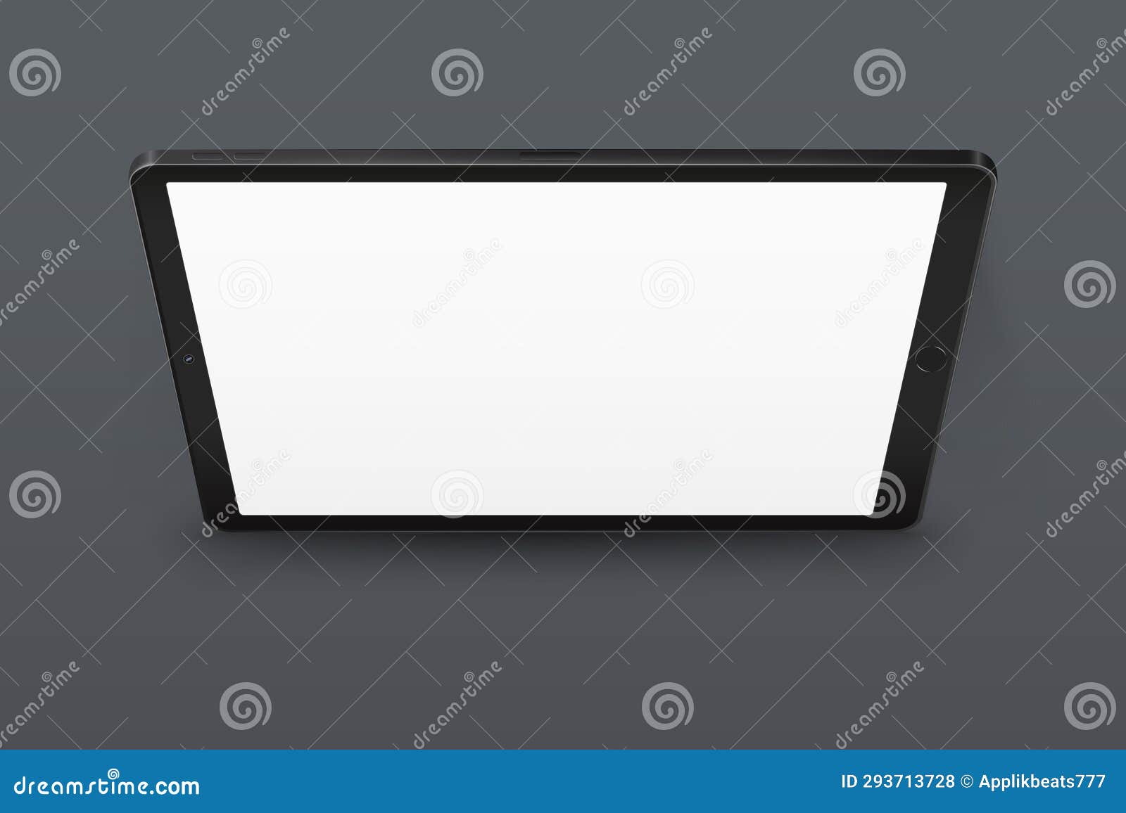 Realistic Black Empty Tablet on a Gray Background. Tablet Mockup from ...