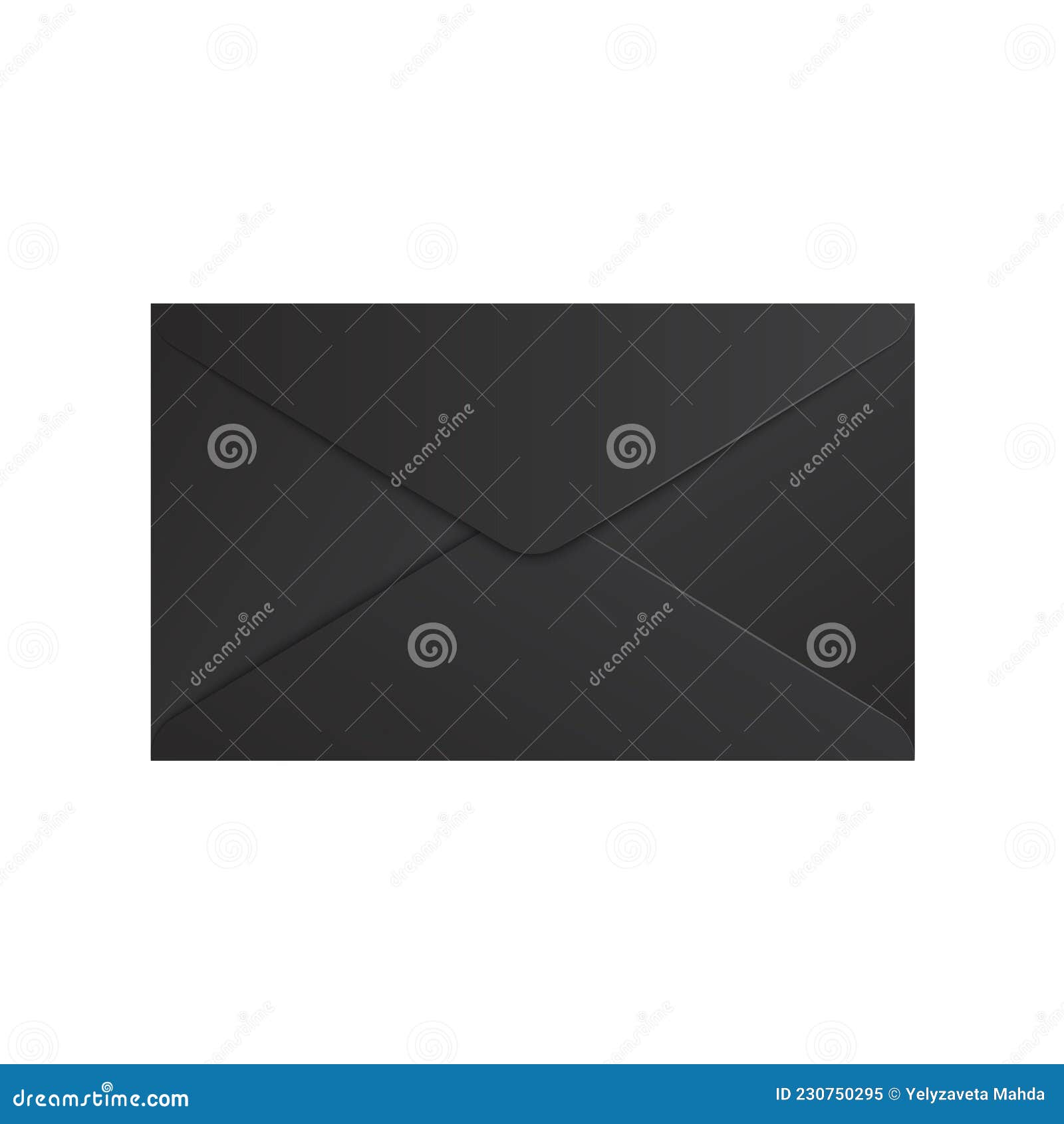 Black Envelope Front And Back View Isolated On White Background ...