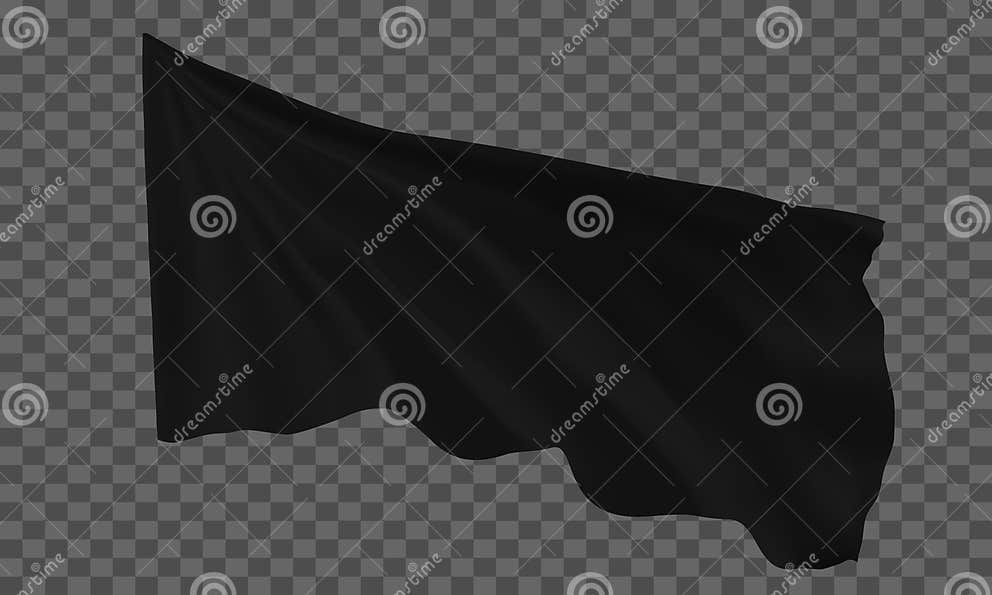Realistic Black Flag Flying on Grey Checkered Background Vector Stock ...