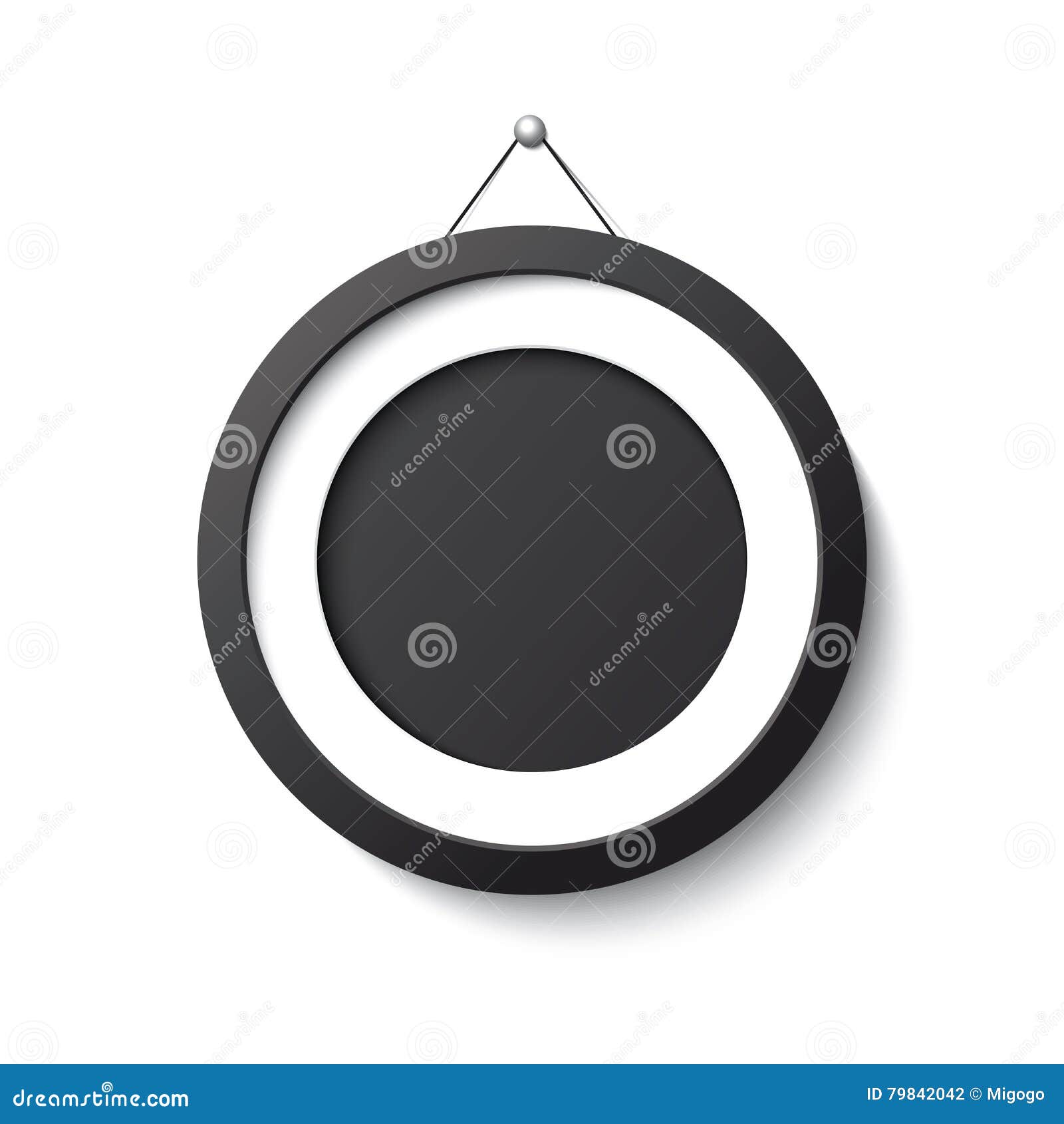 Realistic Black Frame Circle Form Stock Vector - Illustration of ...