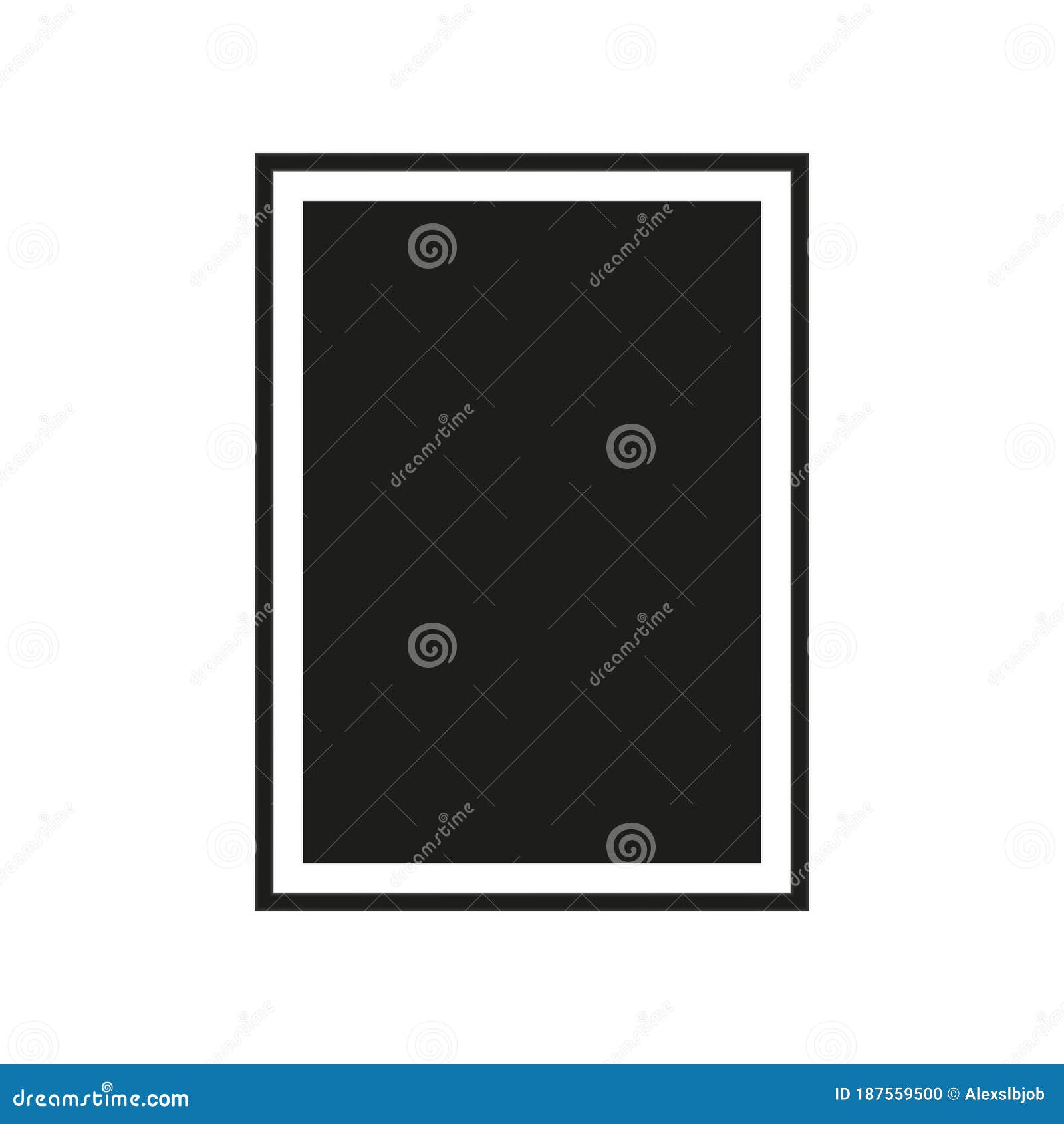 Realistic Black Frame Isolated on White Background. Perfect for Your ...