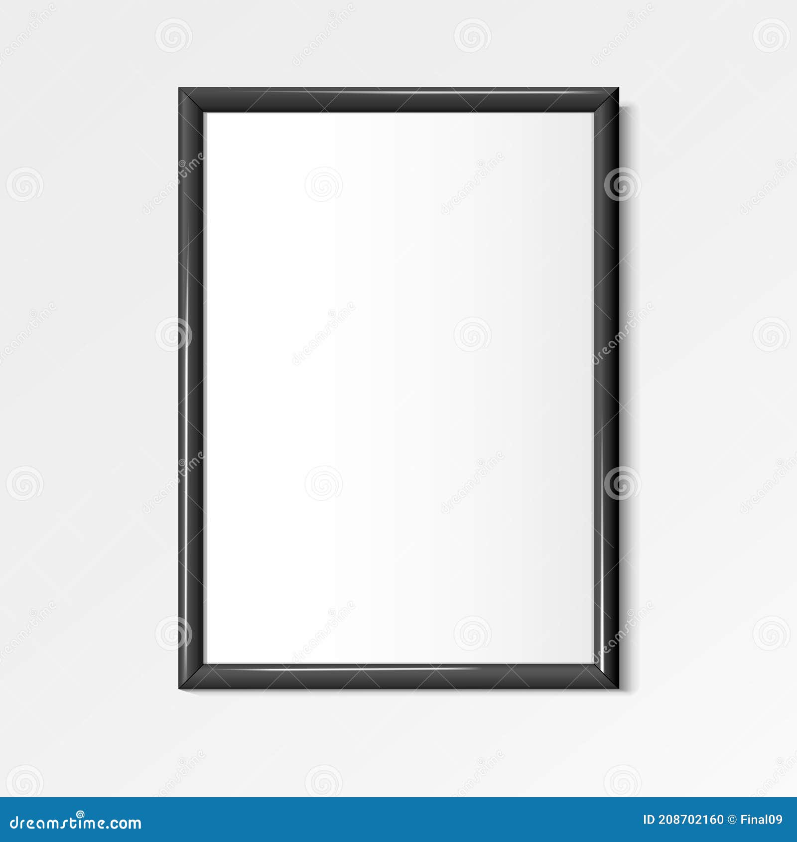 Realistic black frame stock vector. Illustration of message - 208702160