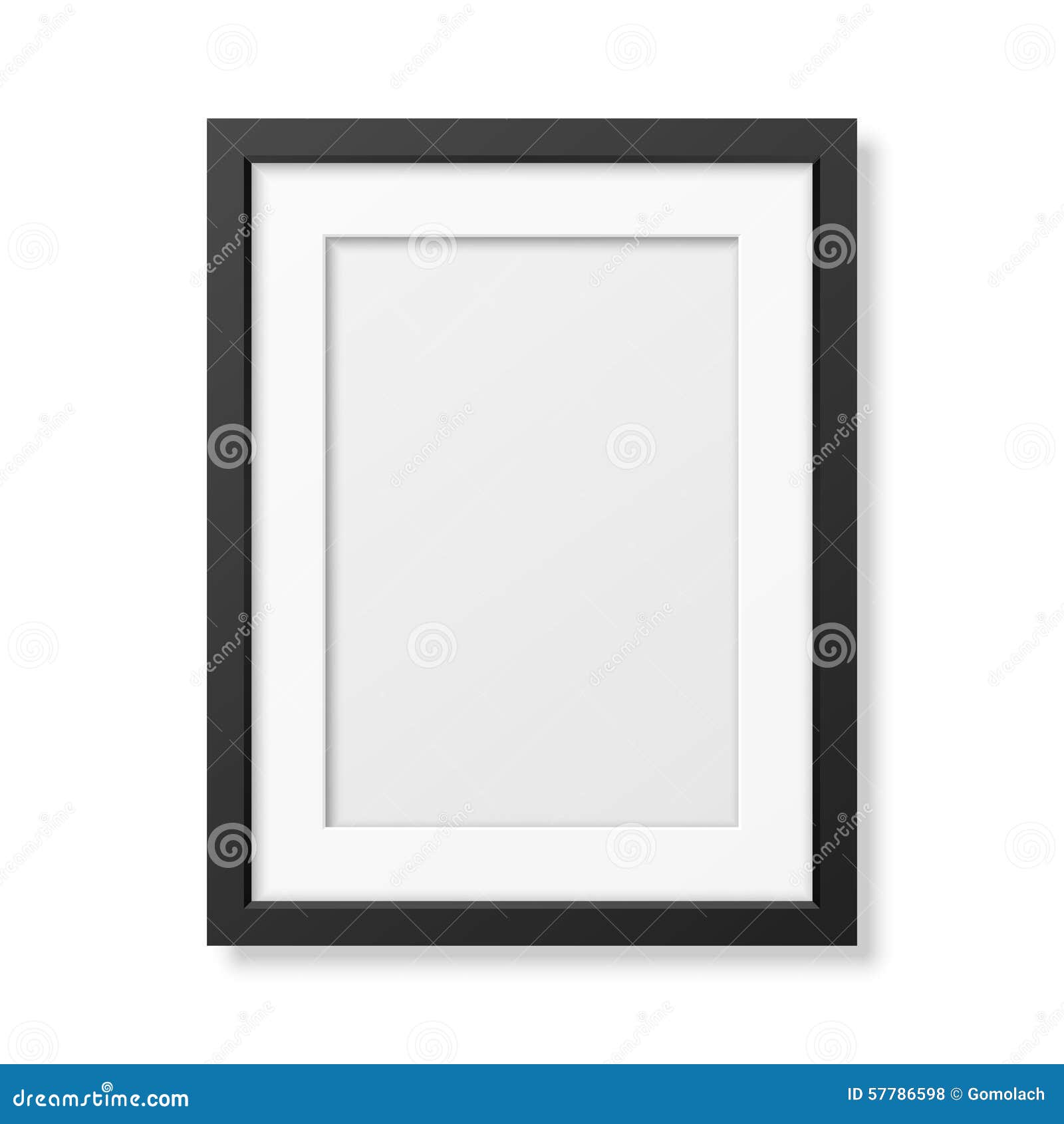 Realistic black frame A4 stock vector. Illustration of eps10 - 57786598