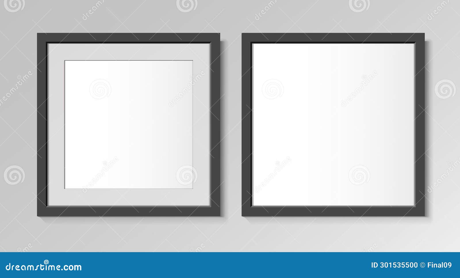 Realistic Black Horizontal and Square Frames. Stock Vector ...