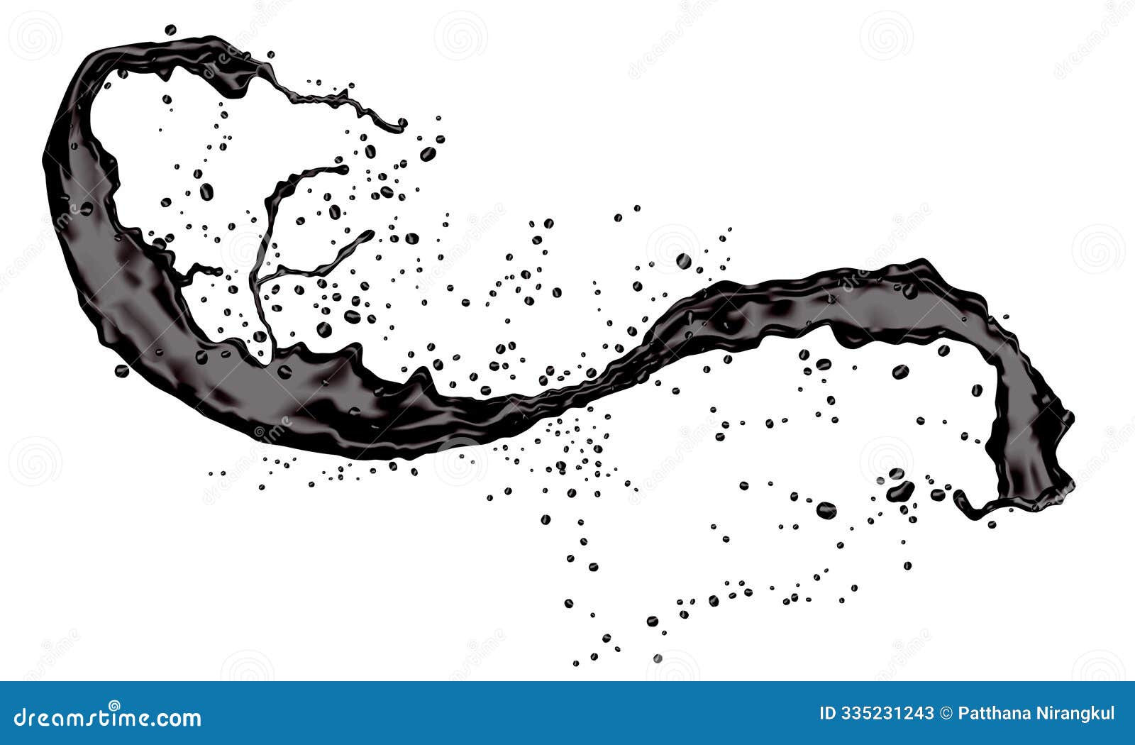 Realistic Black Ink Splash on White Background Vector Stock Vector ...
