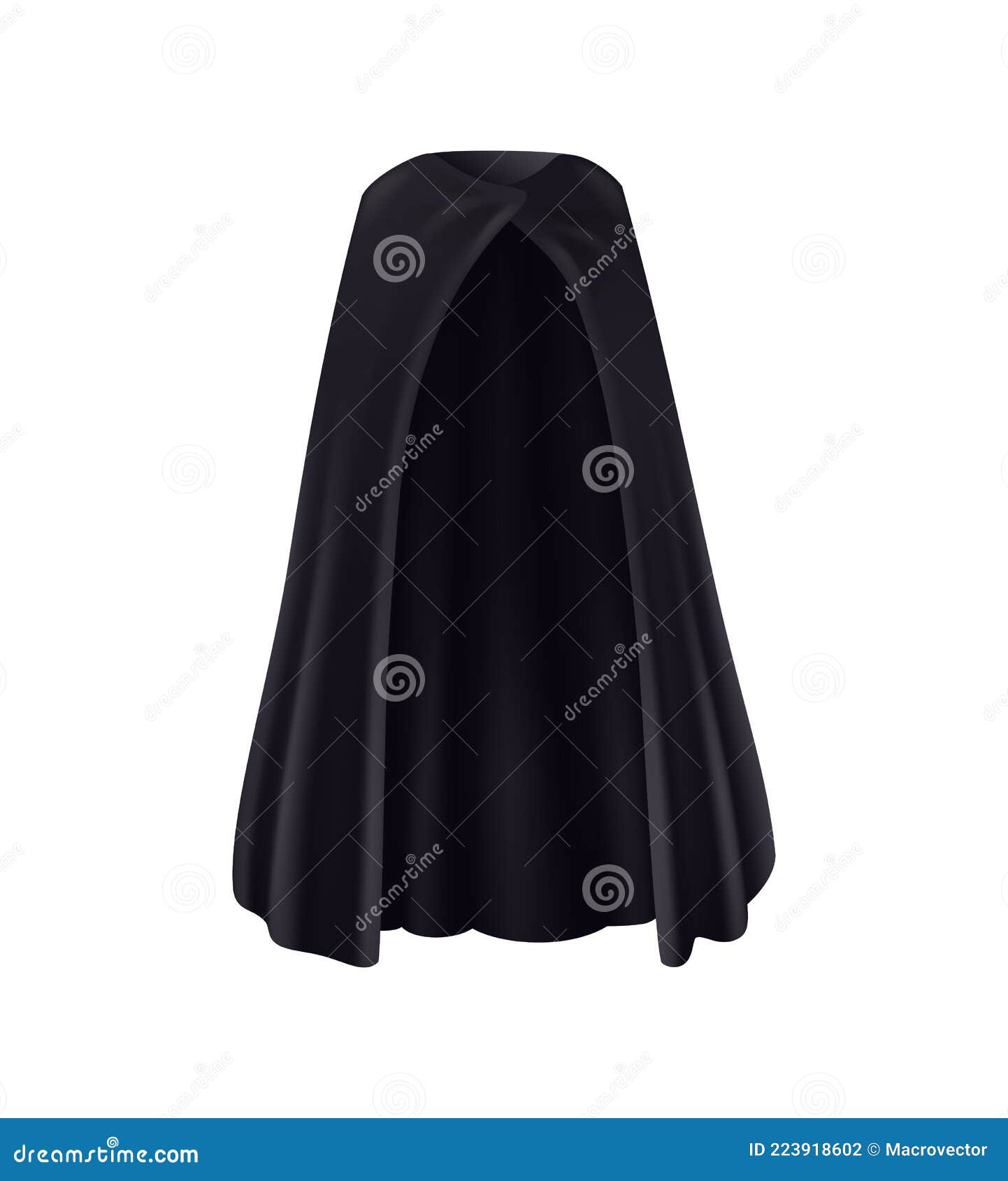 Realistic Black Mantle stock vector. Illustration of satin - 223918602