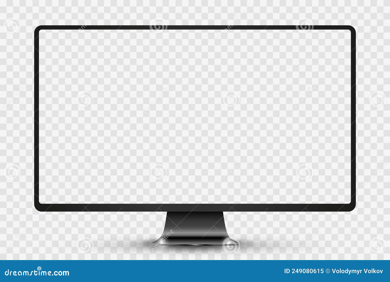 Realistic Black Modern Thin Frame Display Computer Monitor Vector ...
