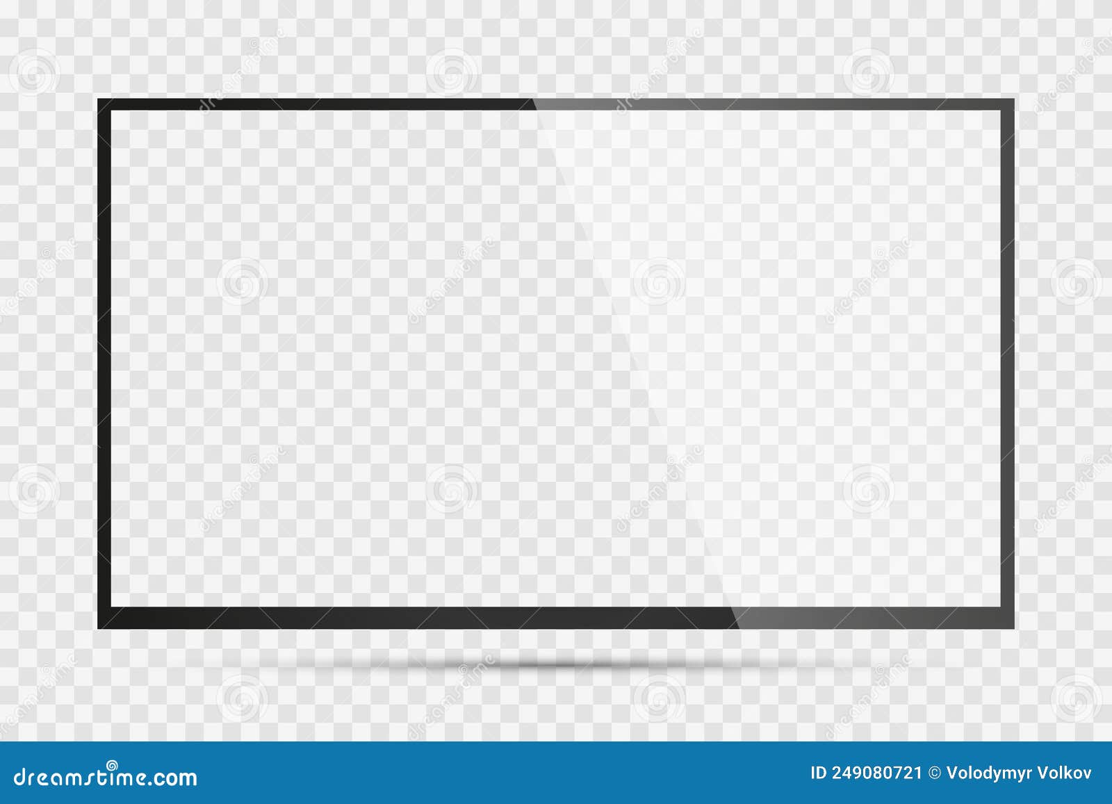 Realistic Black Modern Thin Frame Display Computer Monitor Vector ...