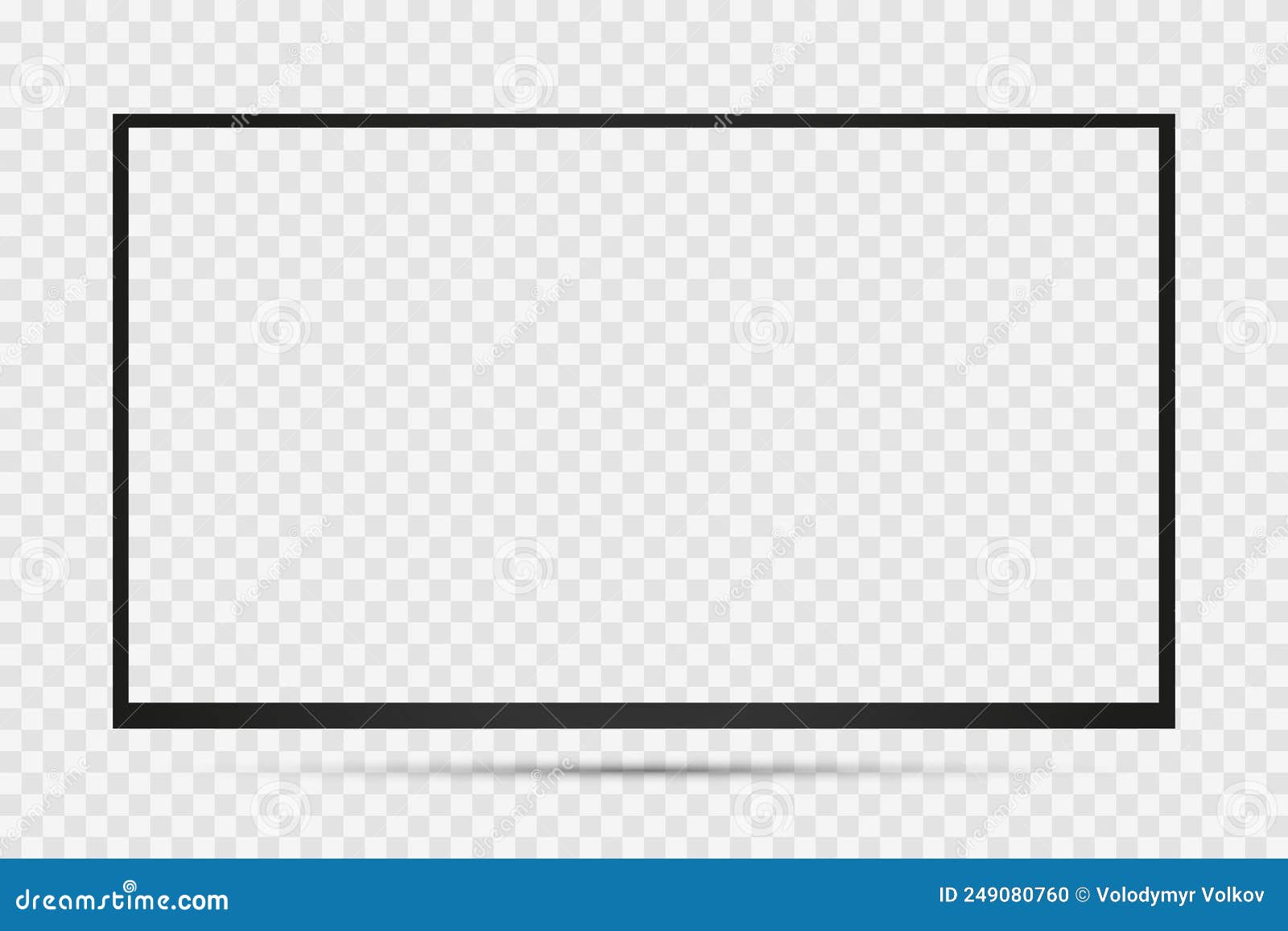 Realistic Black Modern Thin Frame Display Computer Monitor Vector ...