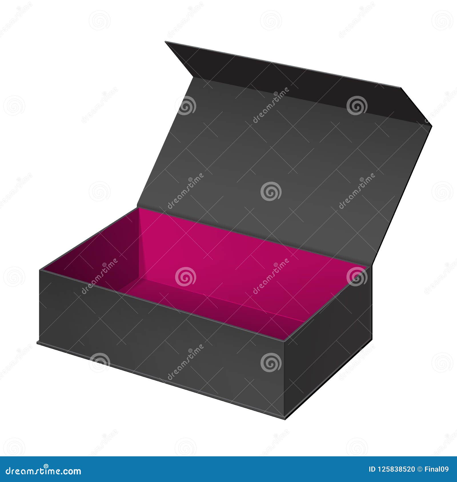 Realistic Black Open Package Box. Stock Vector - Illustration of ...