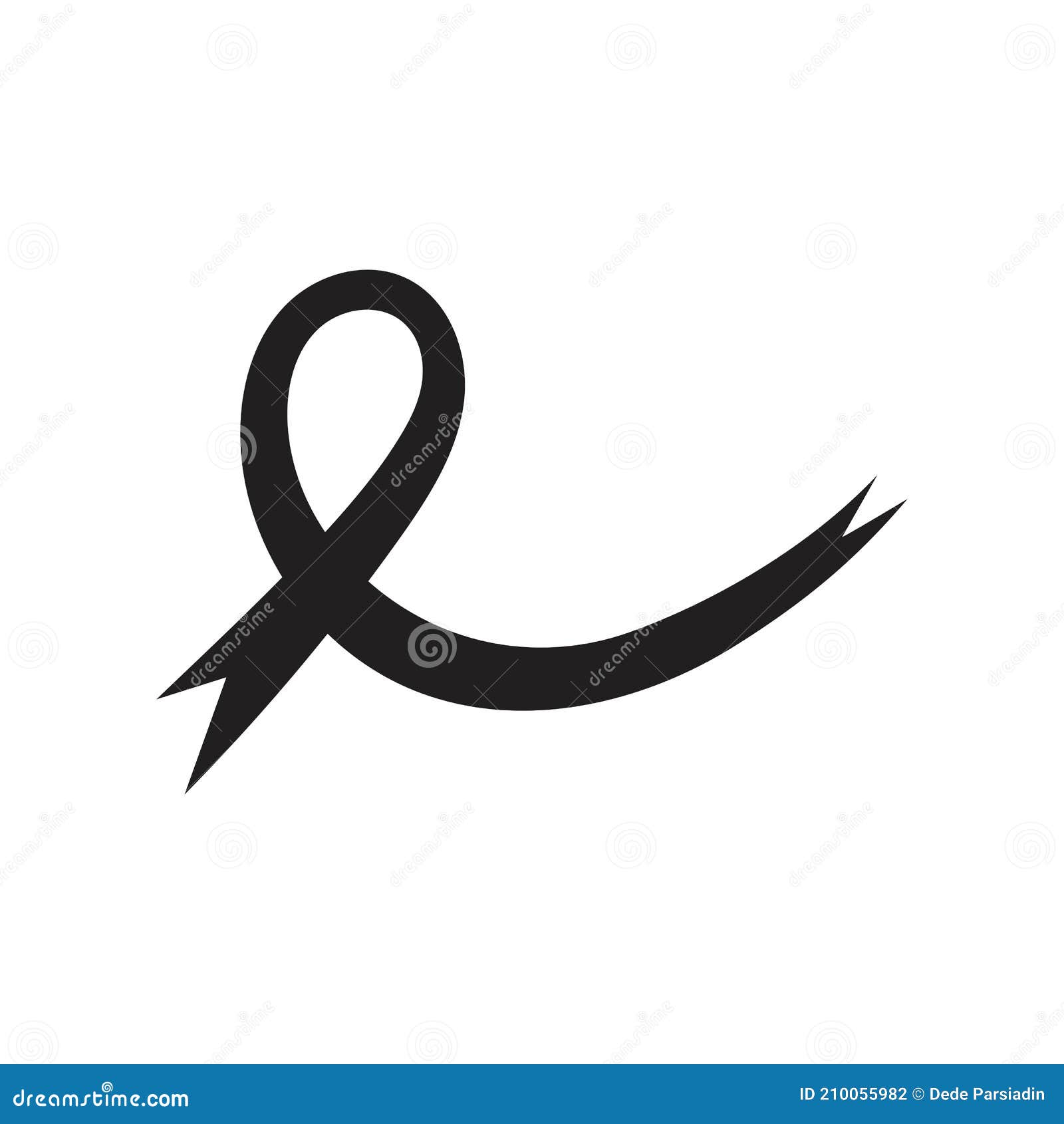 Realistic Black Ribbon, Death Symbol . Vector Illustration Stock Vector ...