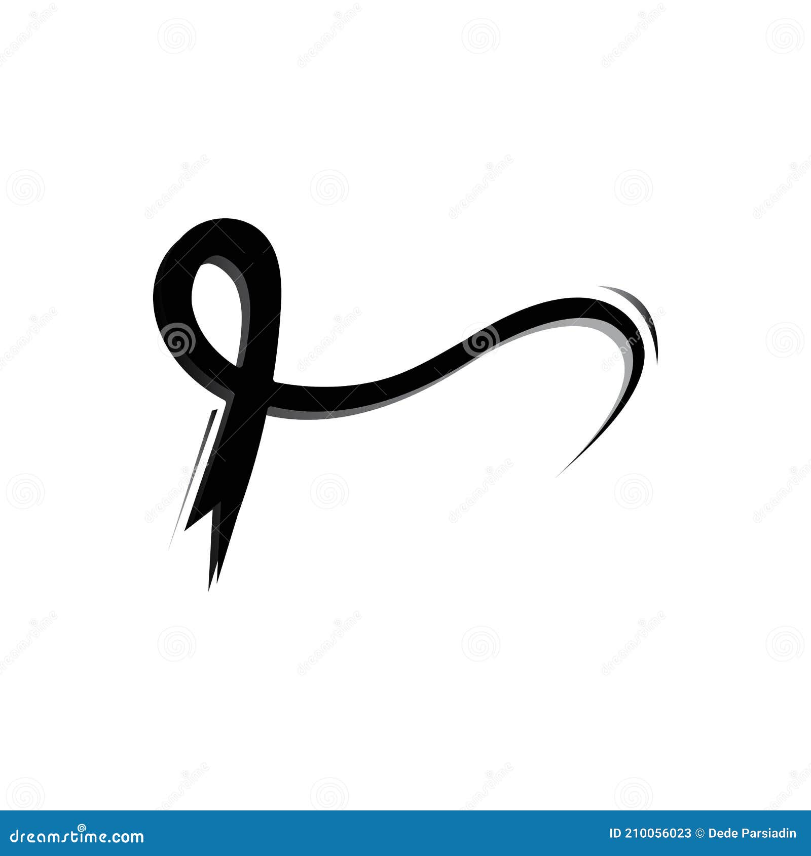Realistic Black Ribbon, Death Symbol . Vector Illustration Stock Vector ...