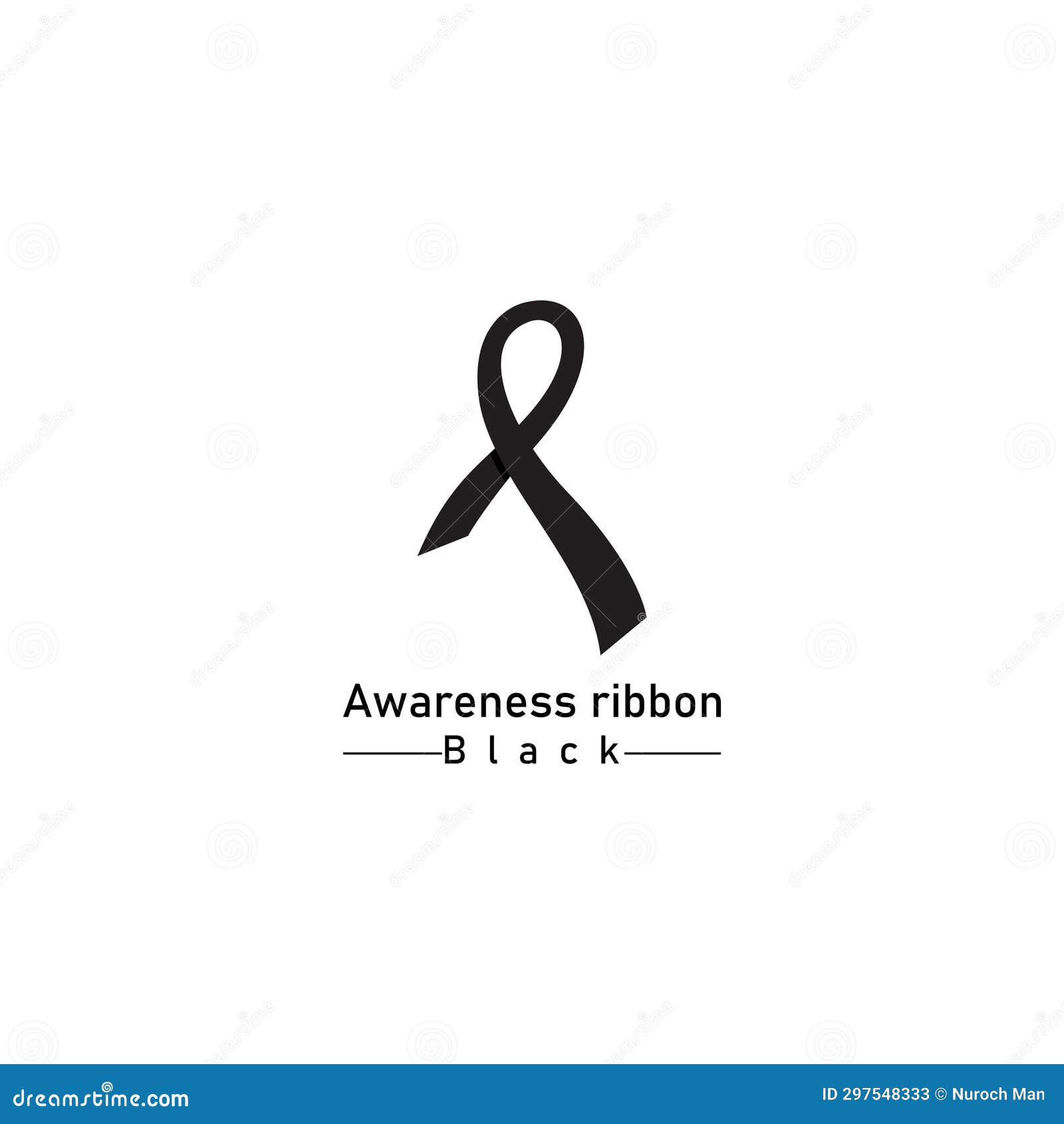 Realistic Black Ribbon Death Symbol . Vector Illustration Stock Vector ...