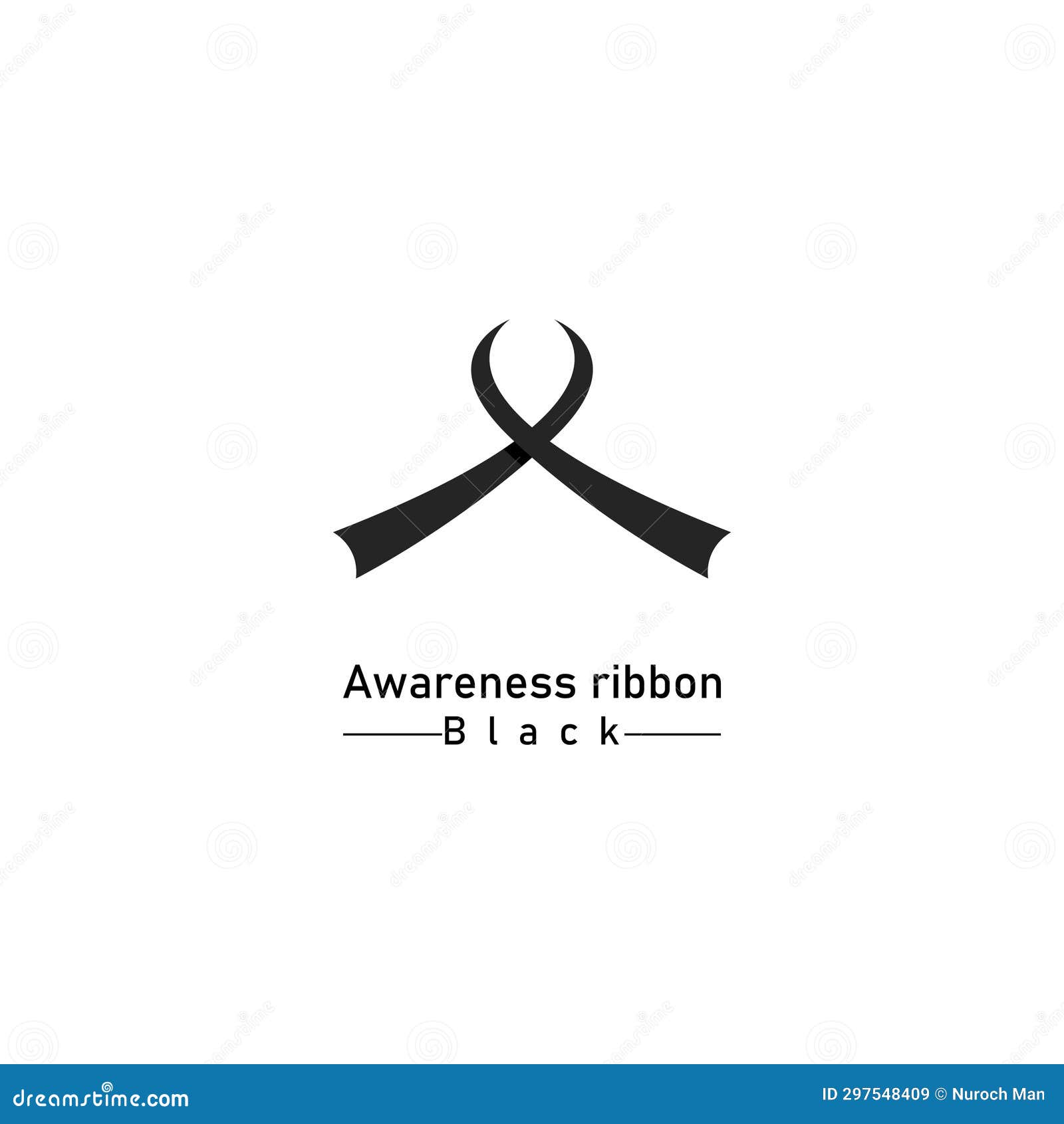 Realistic Black Ribbon Death Symbol . Vector Illustration Stock Vector ...