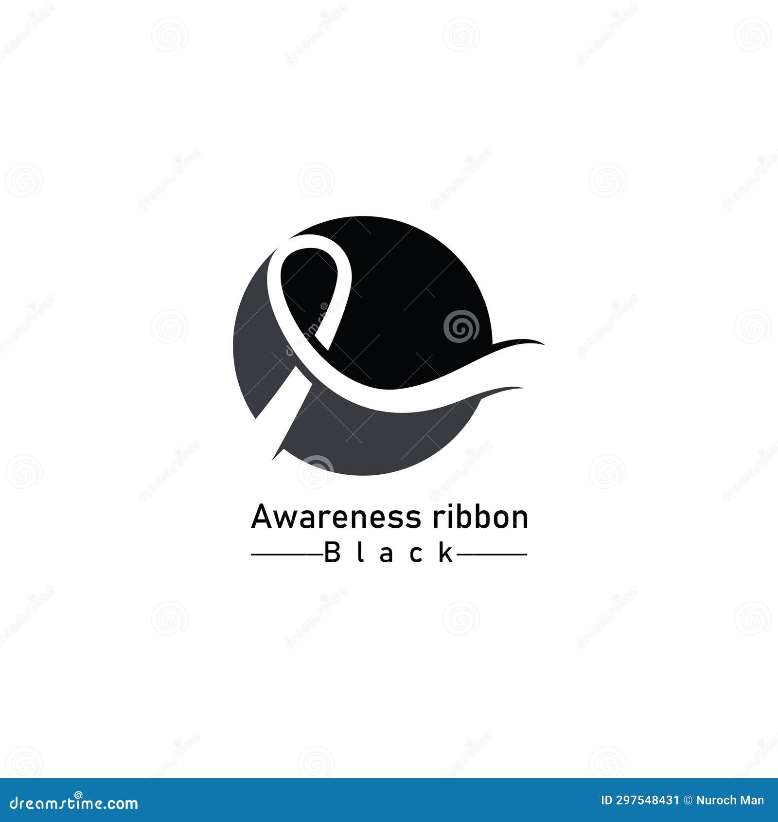 Realistic Black Ribbon Death Symbol . Vector Illustration Stock Vector ...