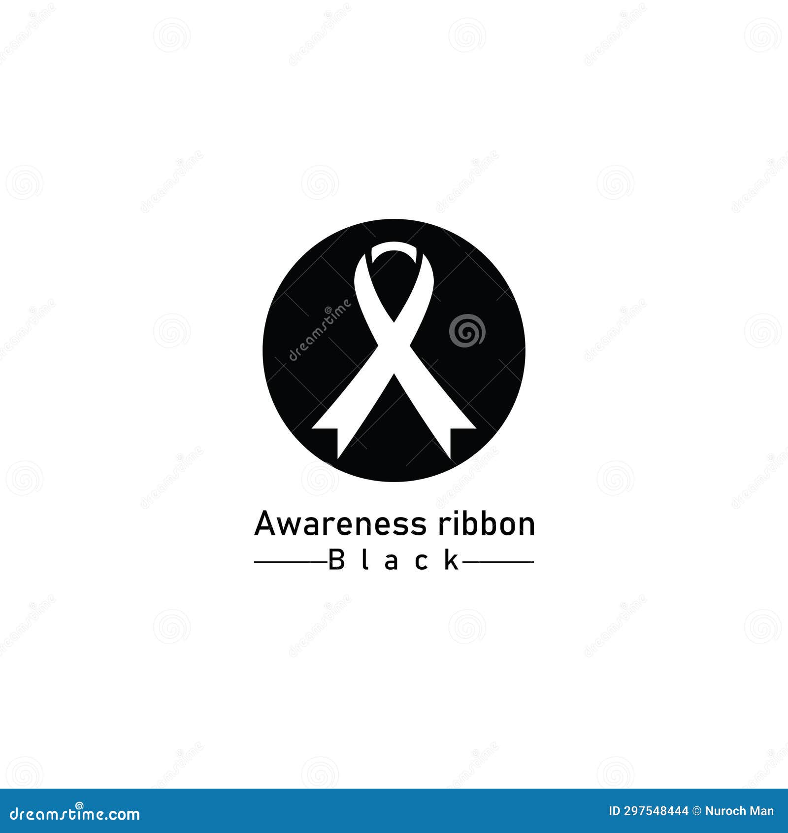 Realistic Black Ribbon Death Symbol . Vector Illustration Stock Vector ...