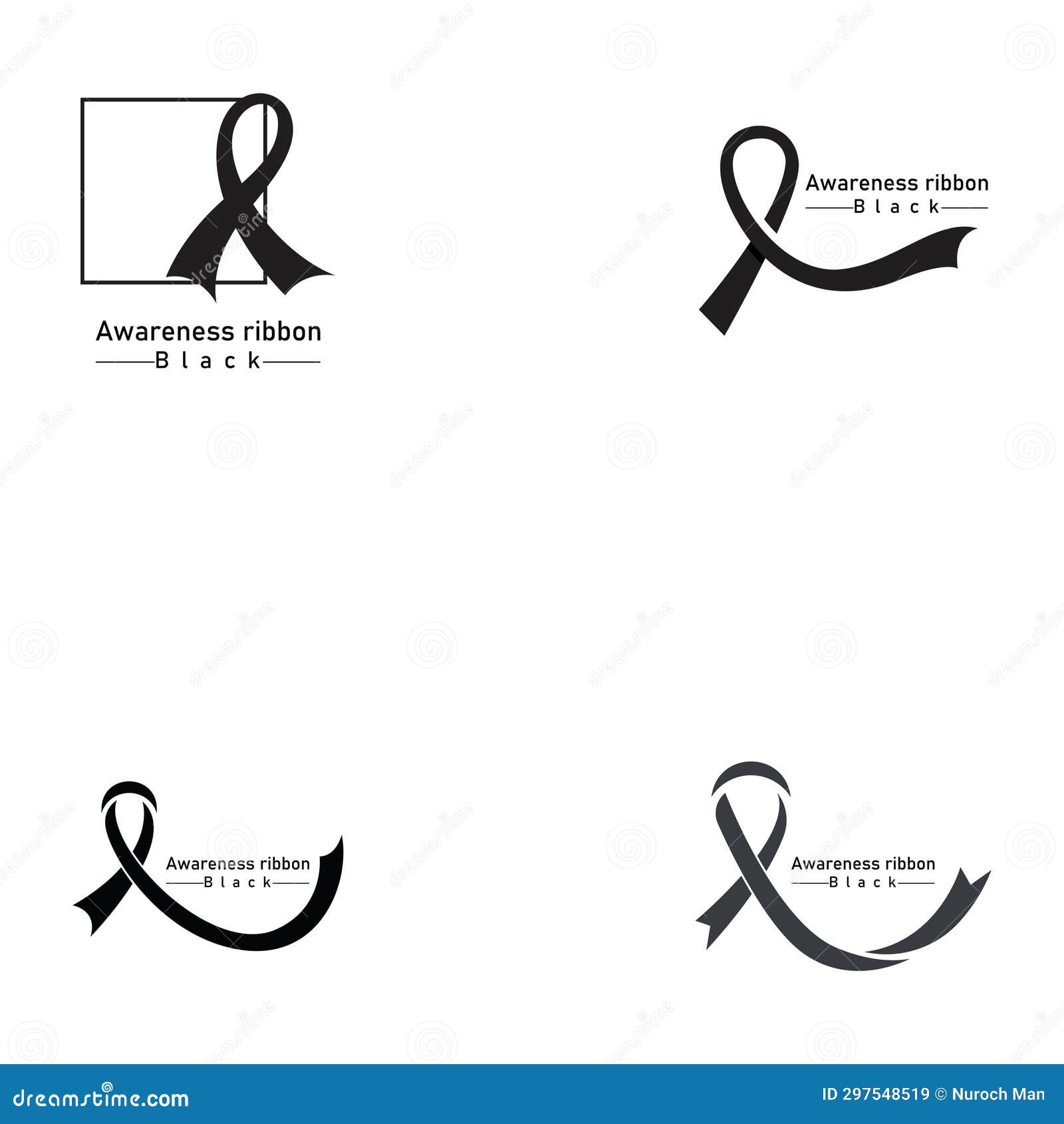 Realistic Black Ribbon Death Symbol . Vector Illustration Stock Vector ...