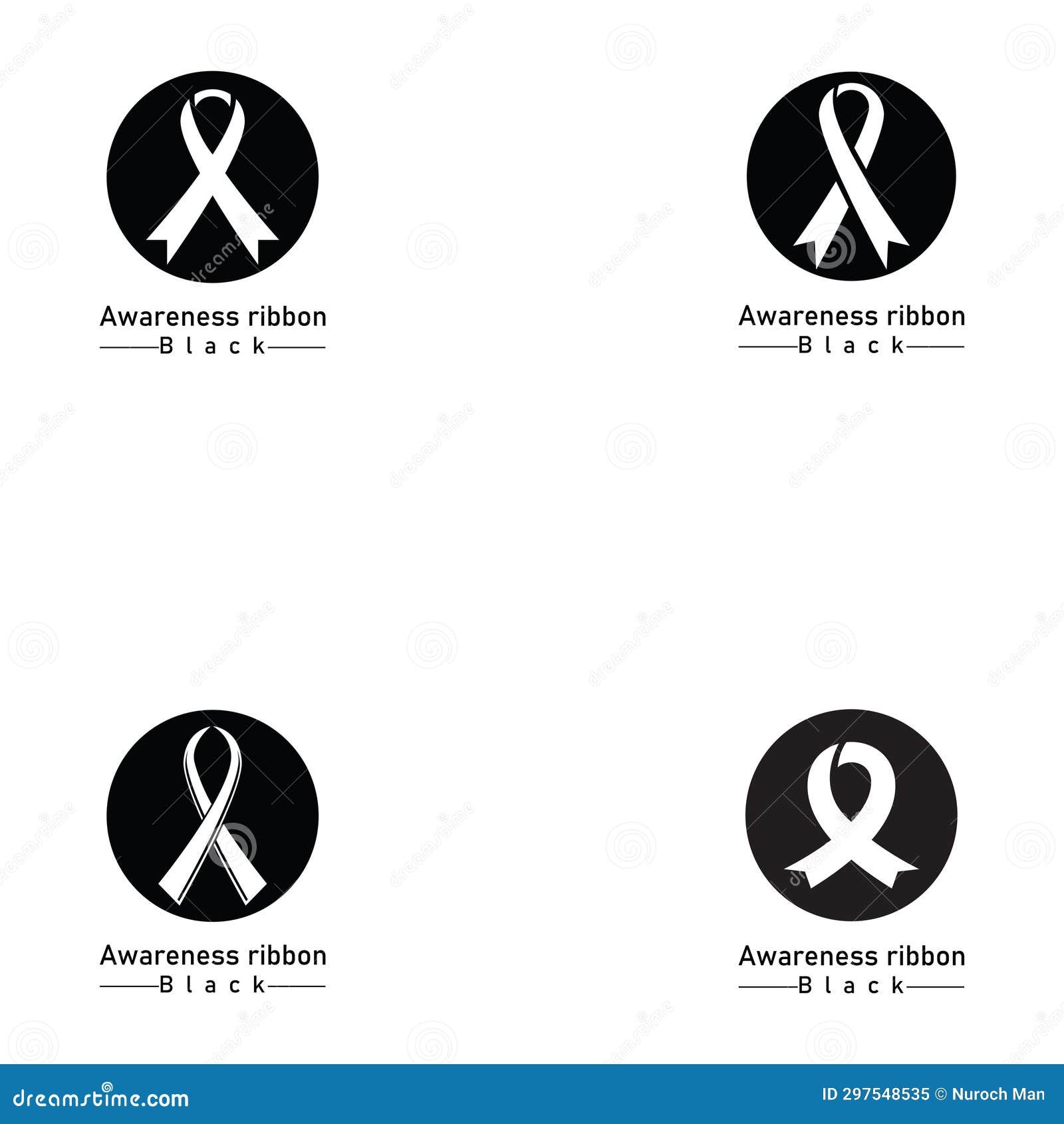 Realistic Black Ribbon Death Symbol . Vector Illustration Stock Vector ...