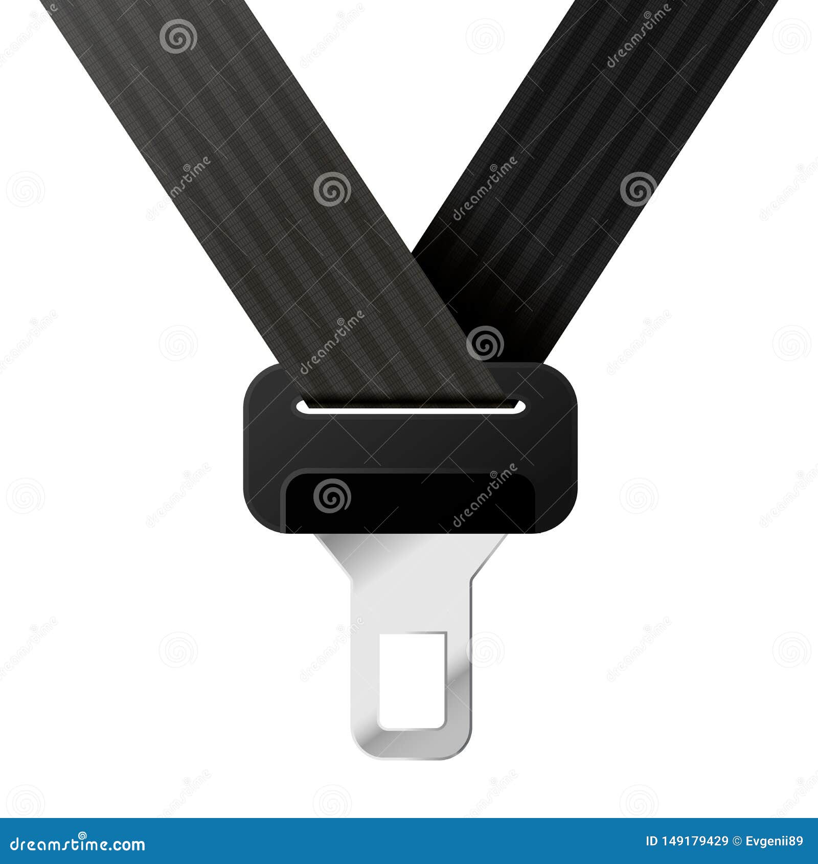 Realistic Black Safety Belt Lock on White Stock Vector - Illustration ...