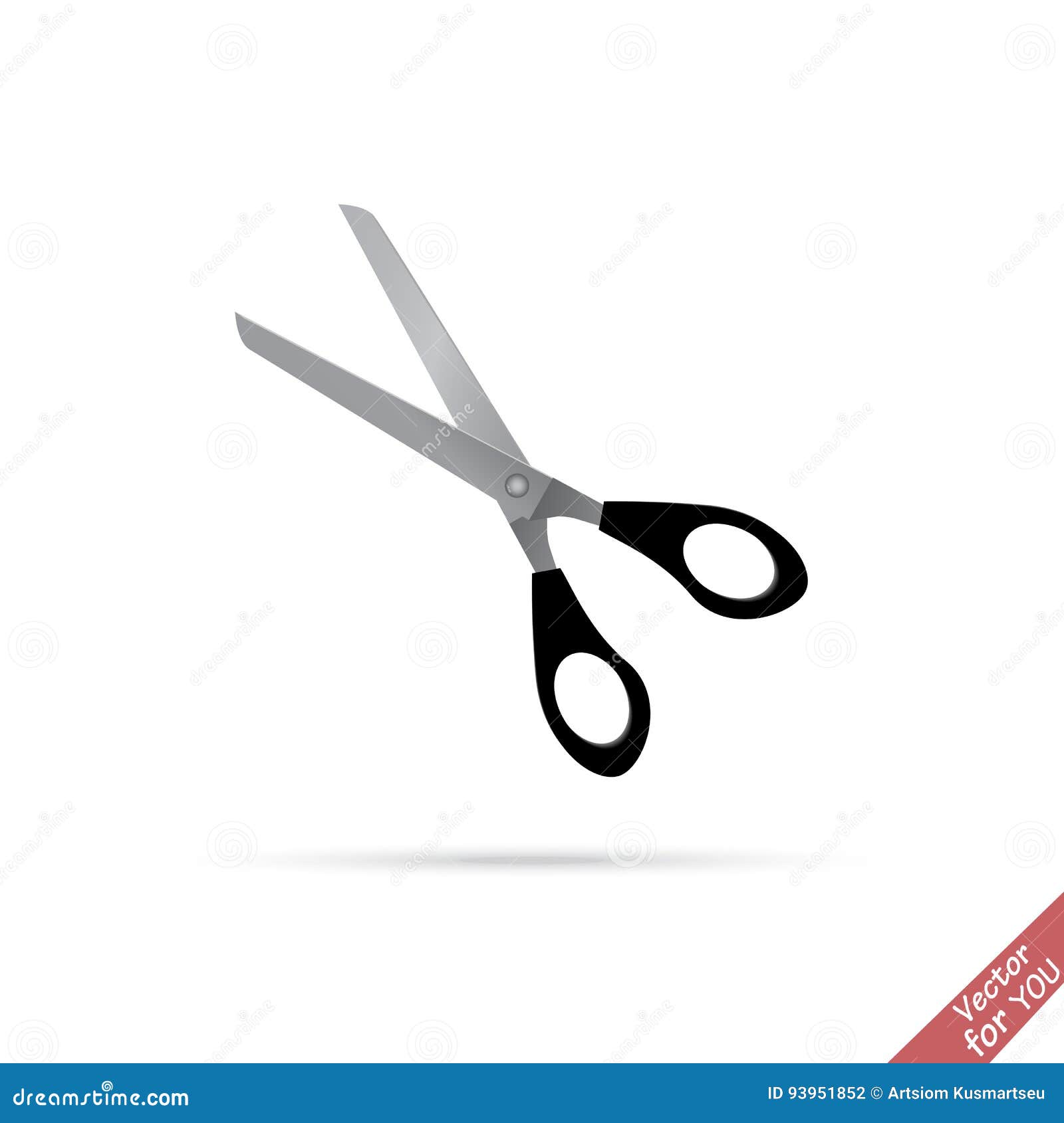 Realistic black scissors stock vector. Illustration of backdrop - 93951852