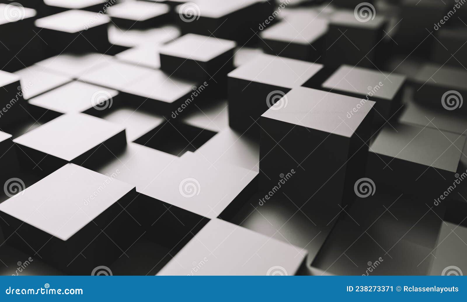 Realistic Black Solid Cubes with a Shadow of the Same Size, Located in ...