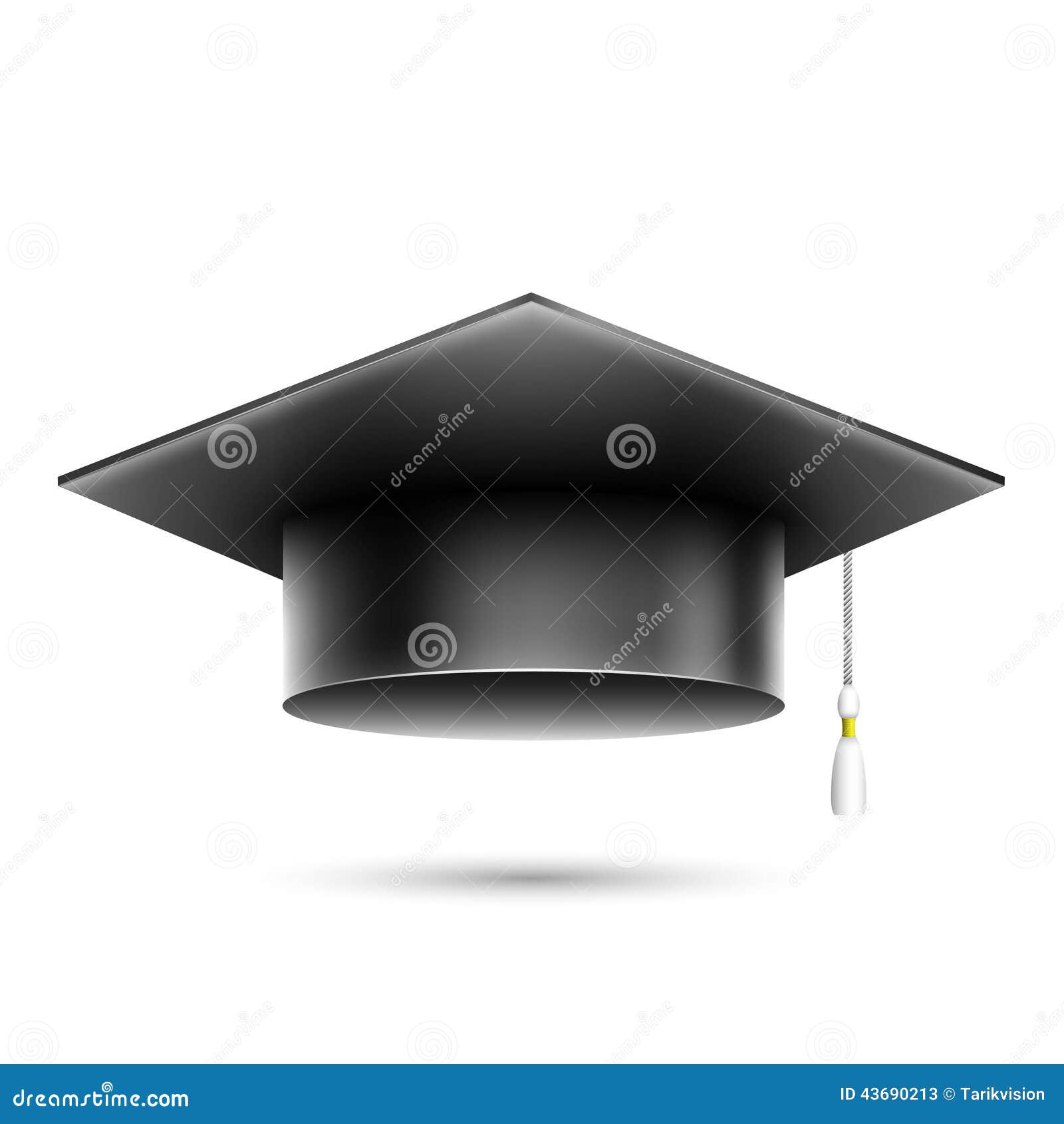 Black Student Hat. Academic Degree Realistic Cap Vector Illustration ...