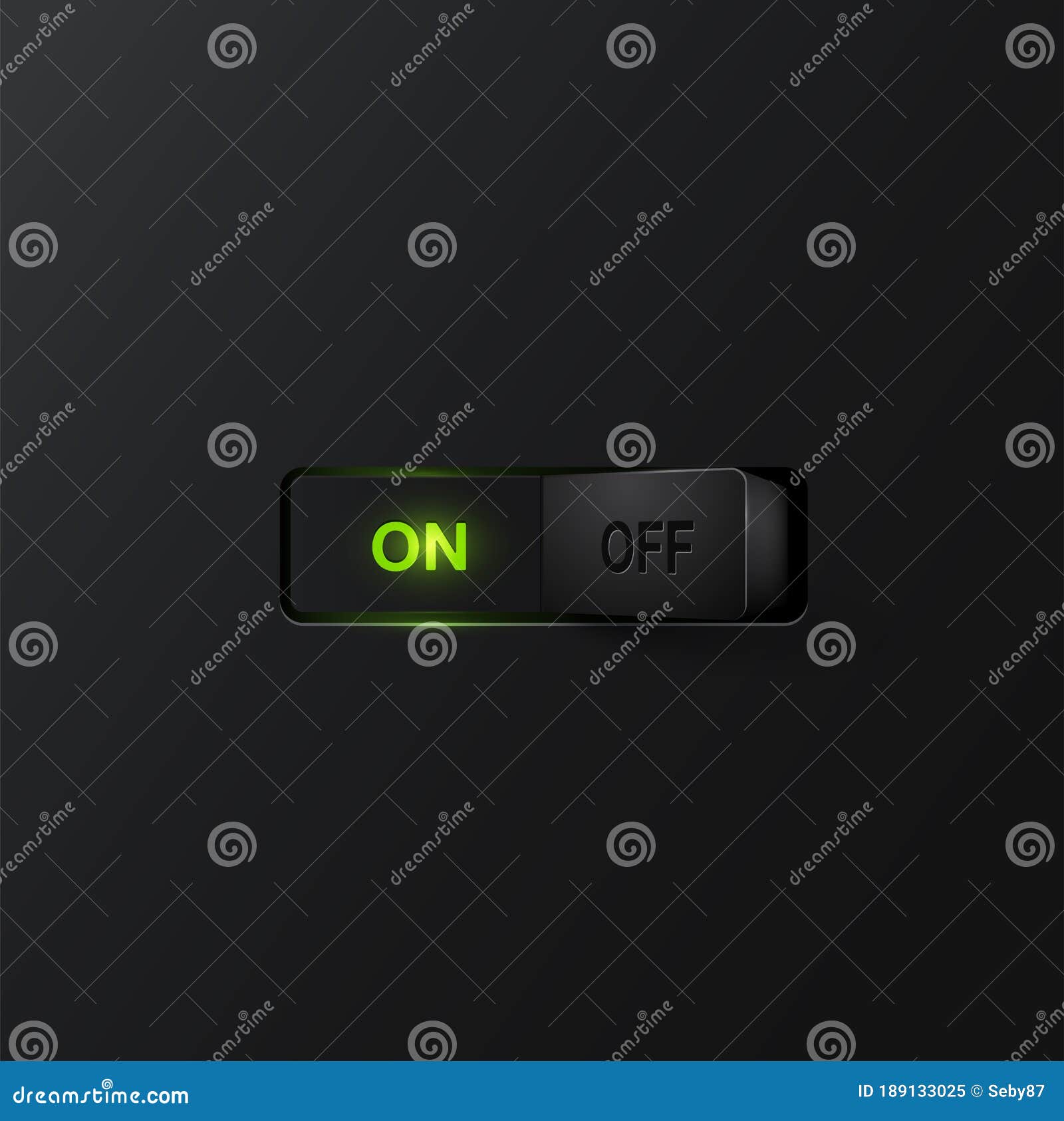 Realistic Black Switch with Backlight on, Vector Stock Vector ...